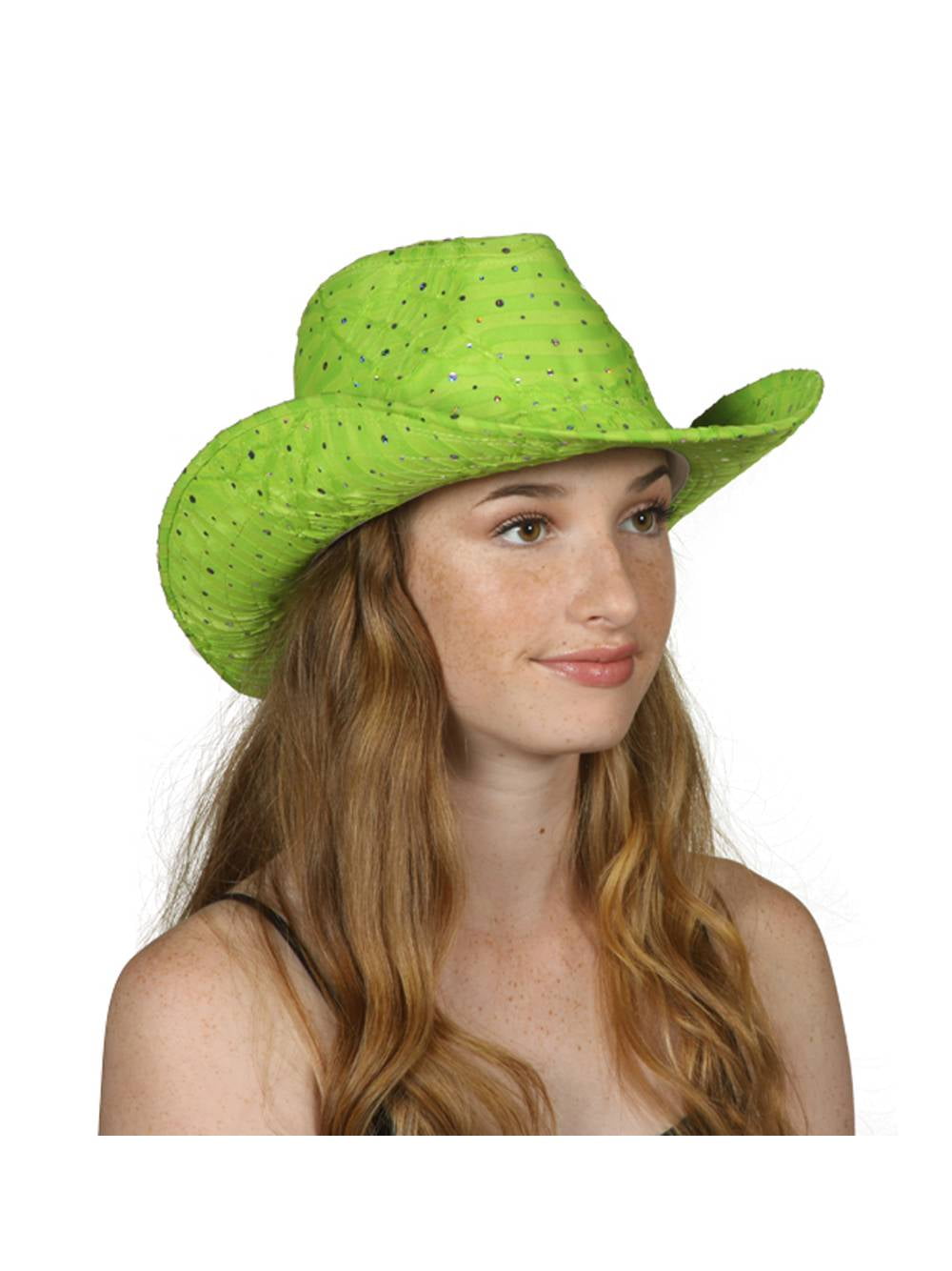 Top Headwear Glitter Sequin Trim Cowboy Hat, Lime Green - Walmart.com