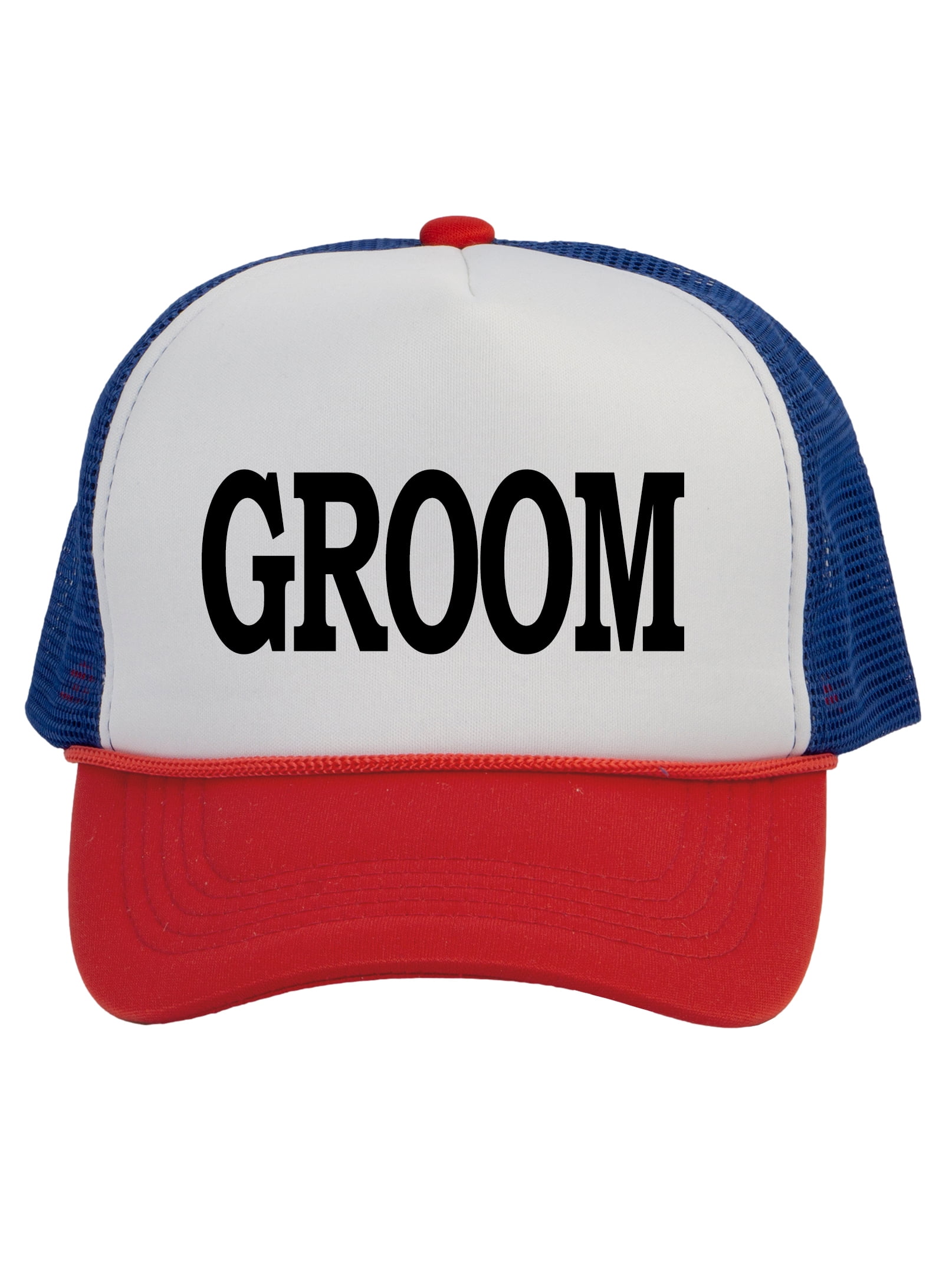 Top Headwear Groom Hat - Bachelor Party Trucker Hat White/Royal/Red ...