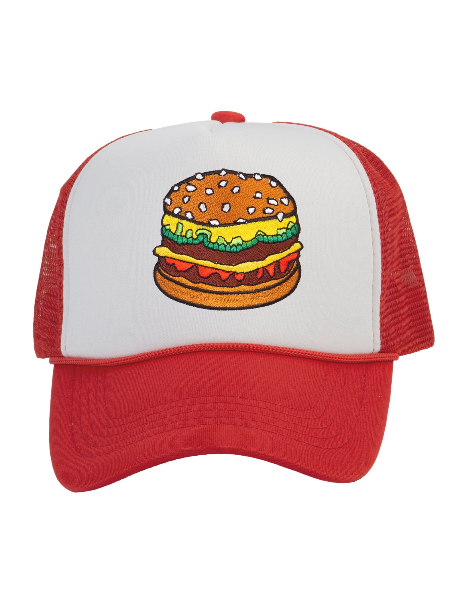 Top Headwear Hamburger Cheeseburger Trucker Hat - Men's Snapback Burger ...