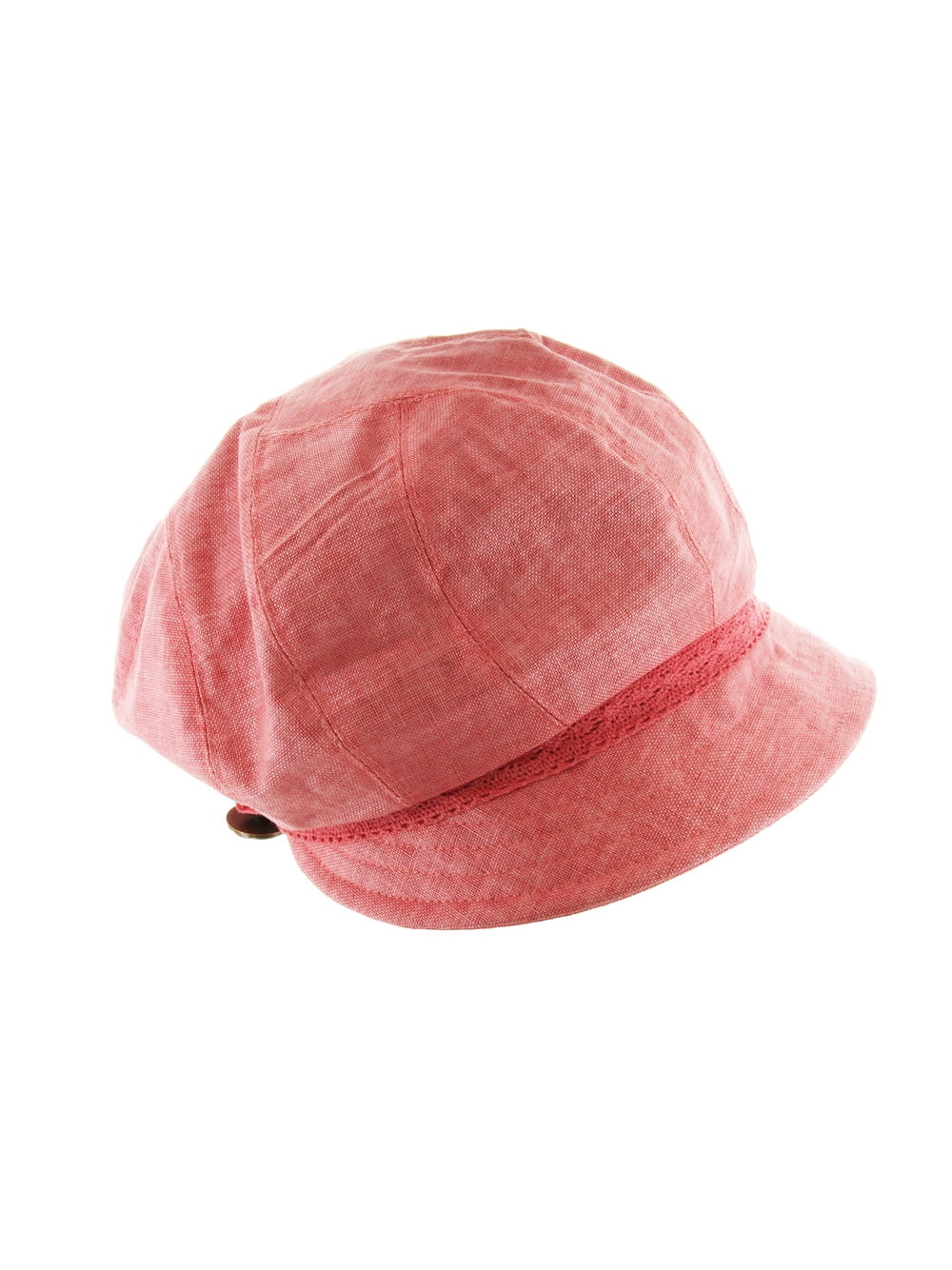Top Headwear Lace w/ Stone Button Newsboy Cap - Peach - Walmart.com