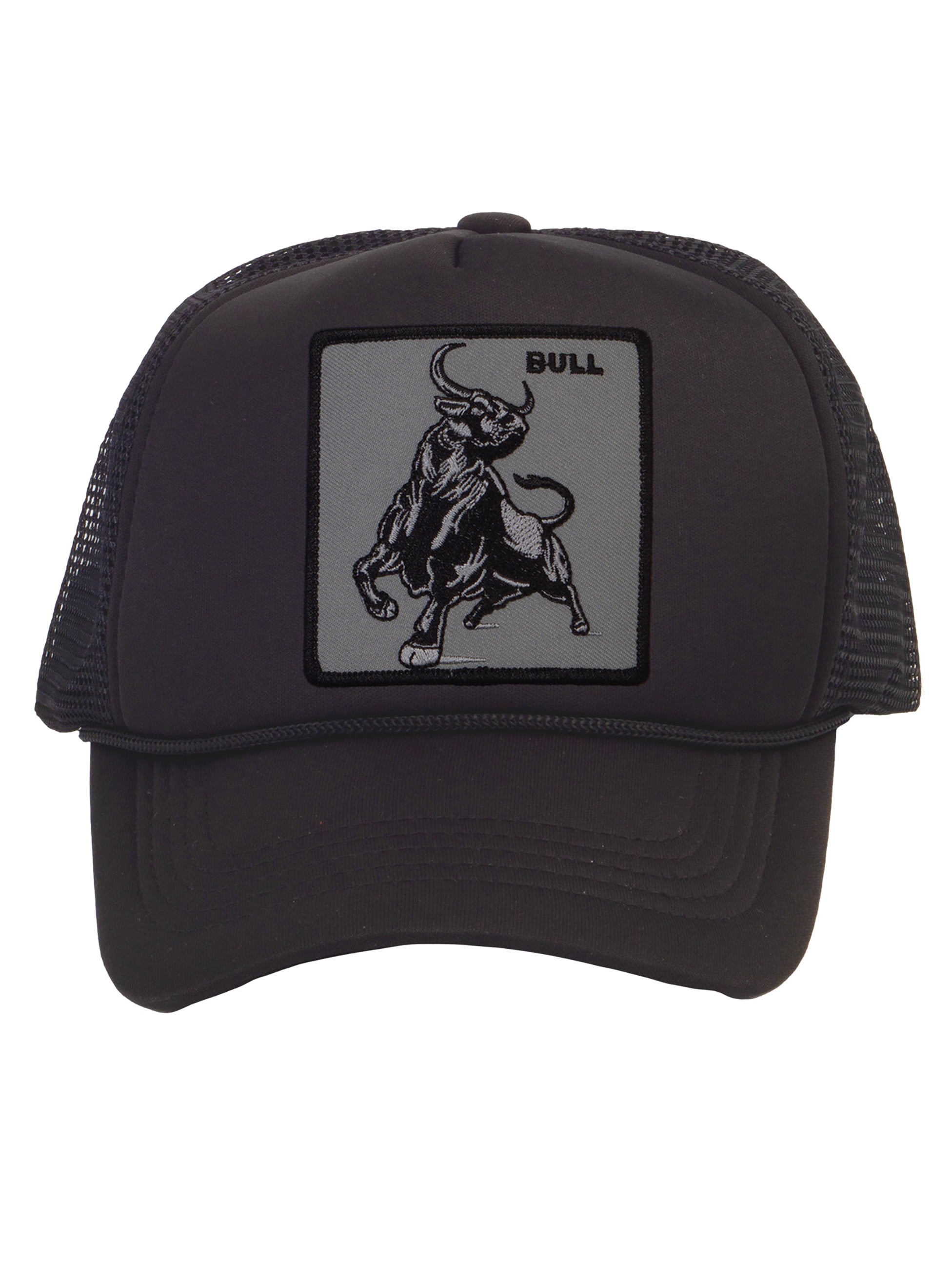 Top Headwear Men's Animal Trucker Hat - Snapback Farm Cap, Bull Black ...
