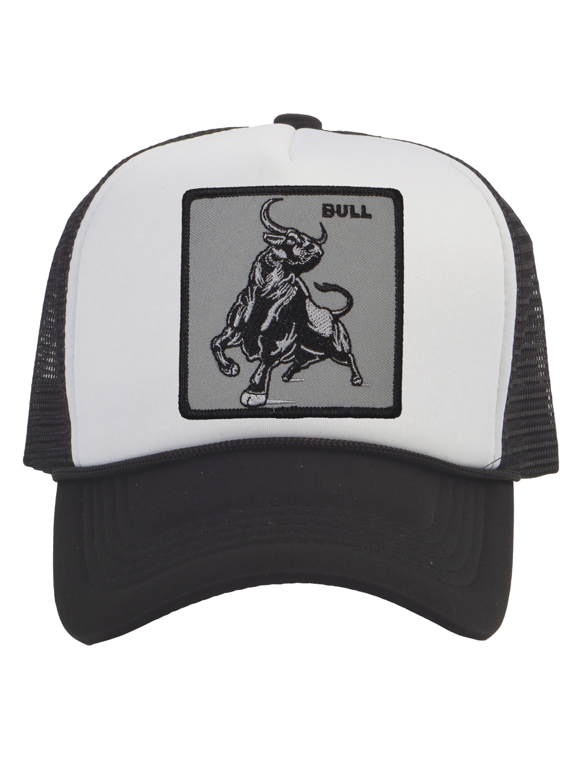 Top Headwear Men's Animal Trucker Hat - Snapback Farm Cap, Bull White ...