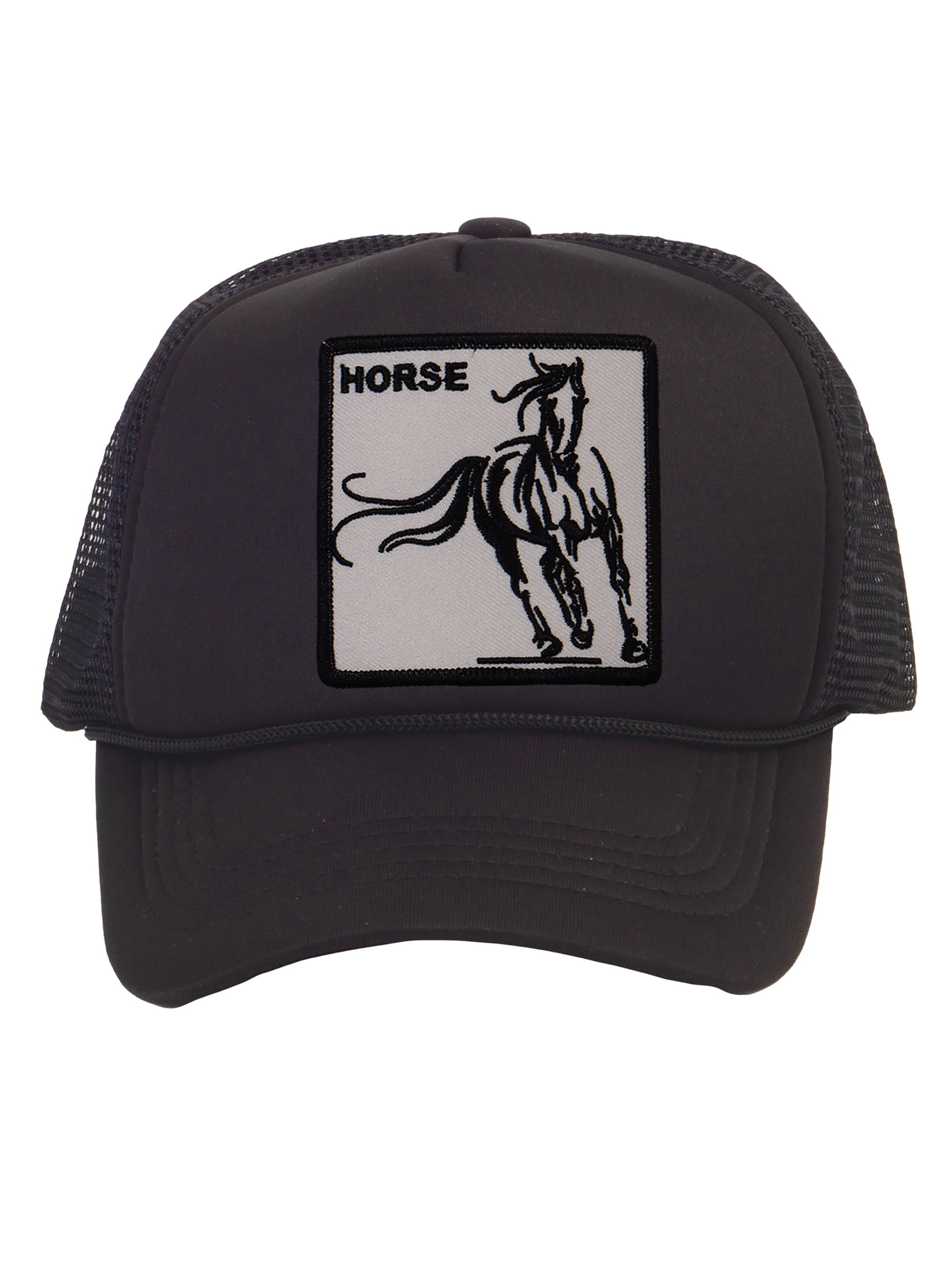 Top Headwear Men's Animal Trucker Hat - Snapback Farm Cap, Horse Black ...