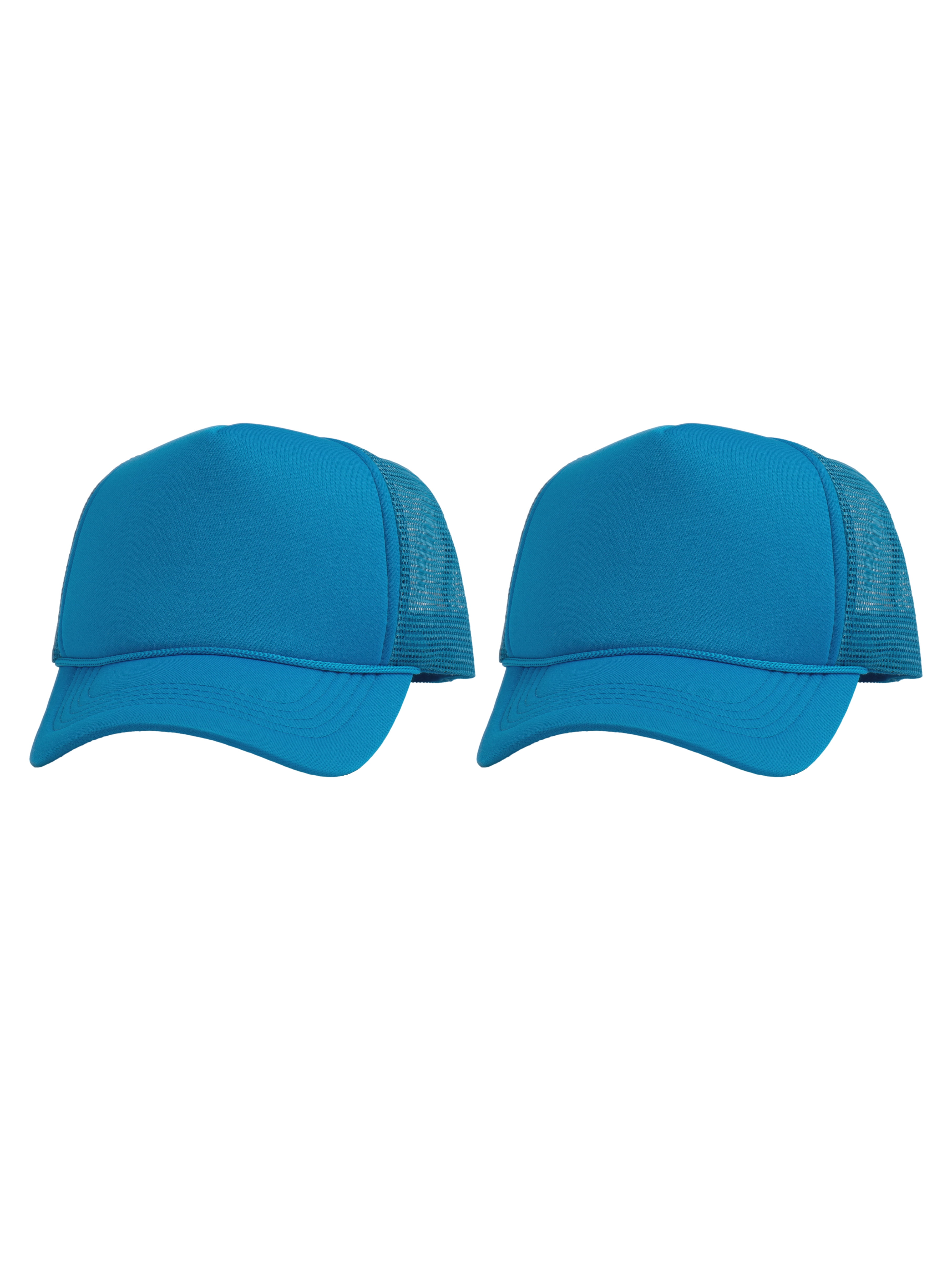 Top Headwear Men's Blank Rope Trucker Foam Mesh Plain Hats, 2PC Aqua ...