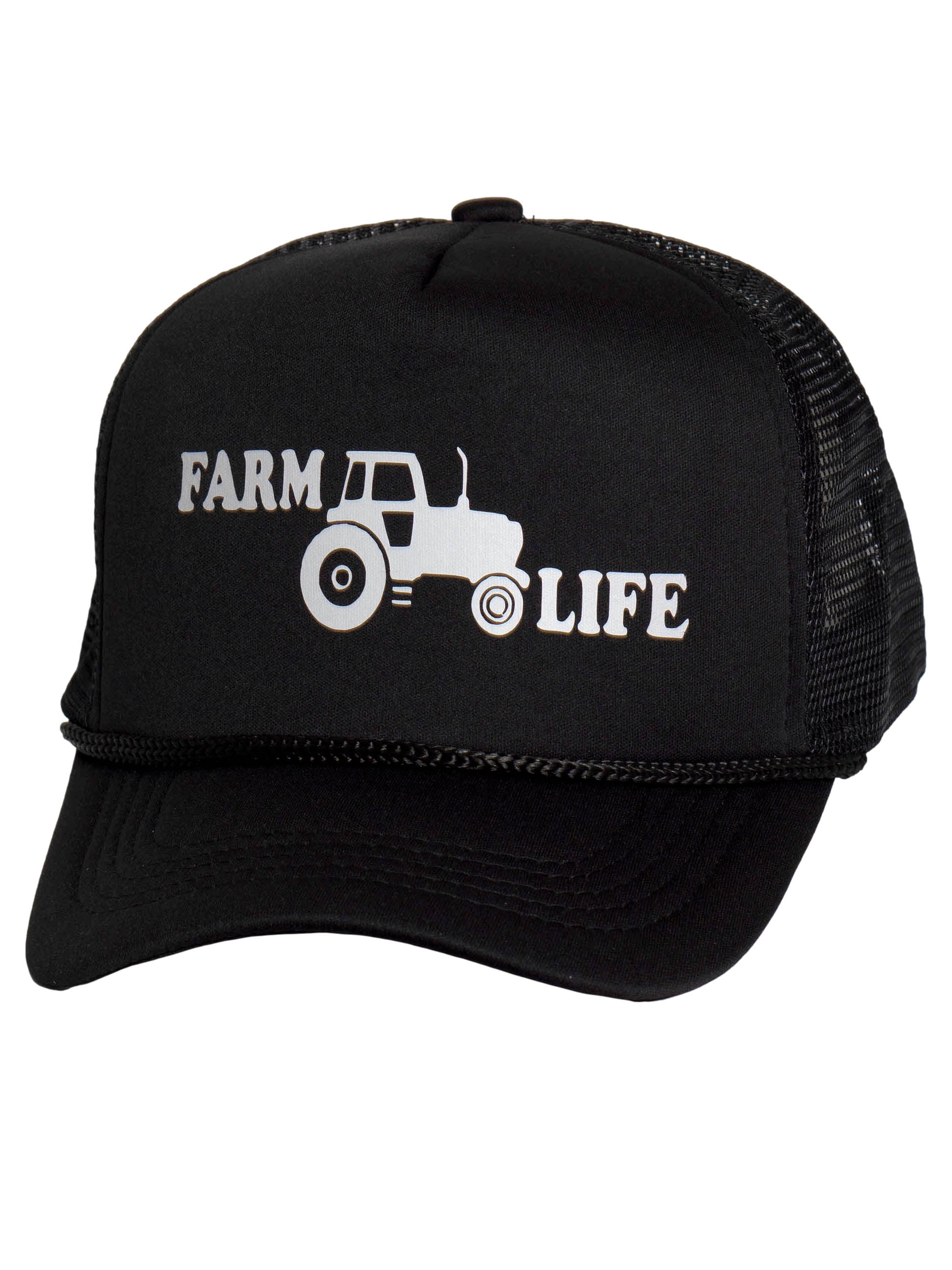 Top Headwear Men's Farm Life Trucker Hat - Snapback Tractor Cap Black ...