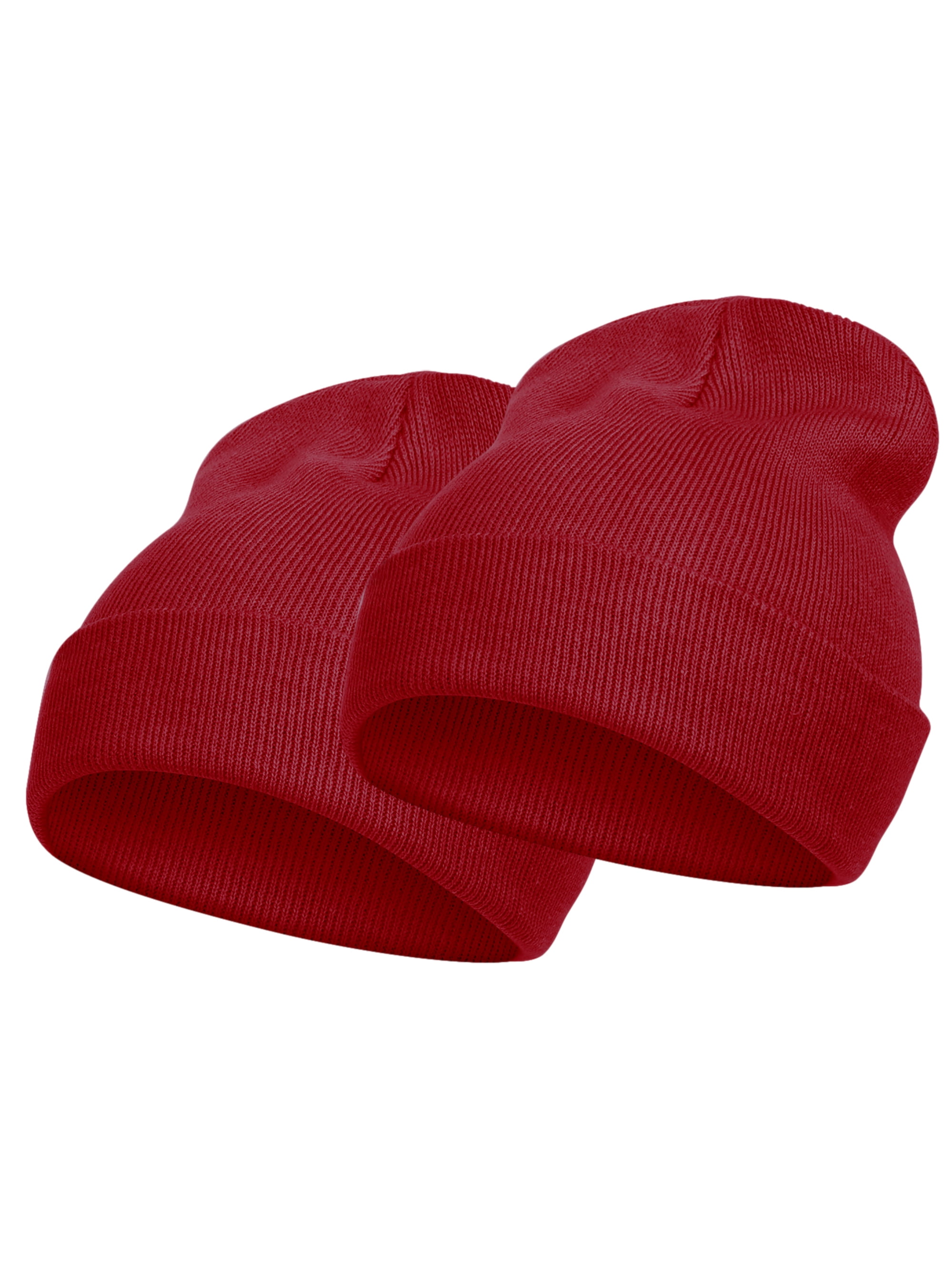 Top Headwear Men's Women's Solid Beanies - 2 Pack Winter Cap Knit ...