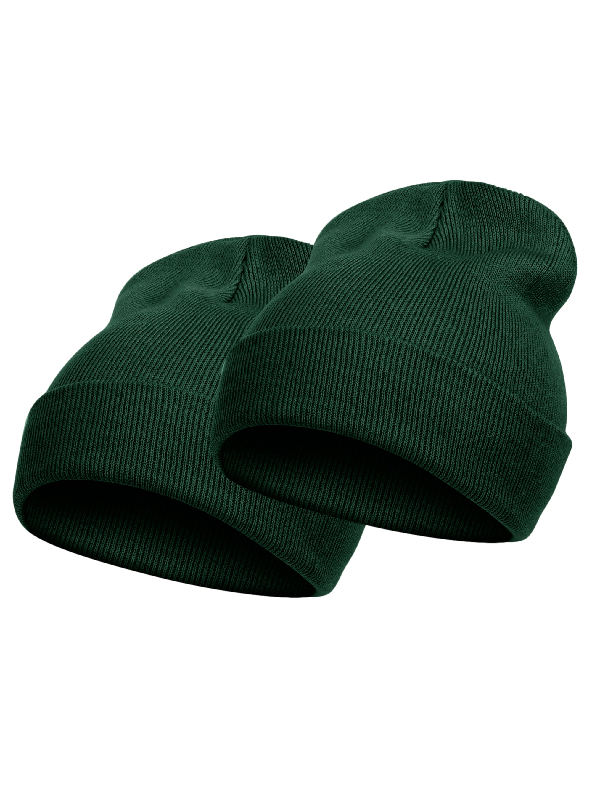 Top Headwear Men's Women's Solid Beanies - 2 Pack Winter Cap Knit ...