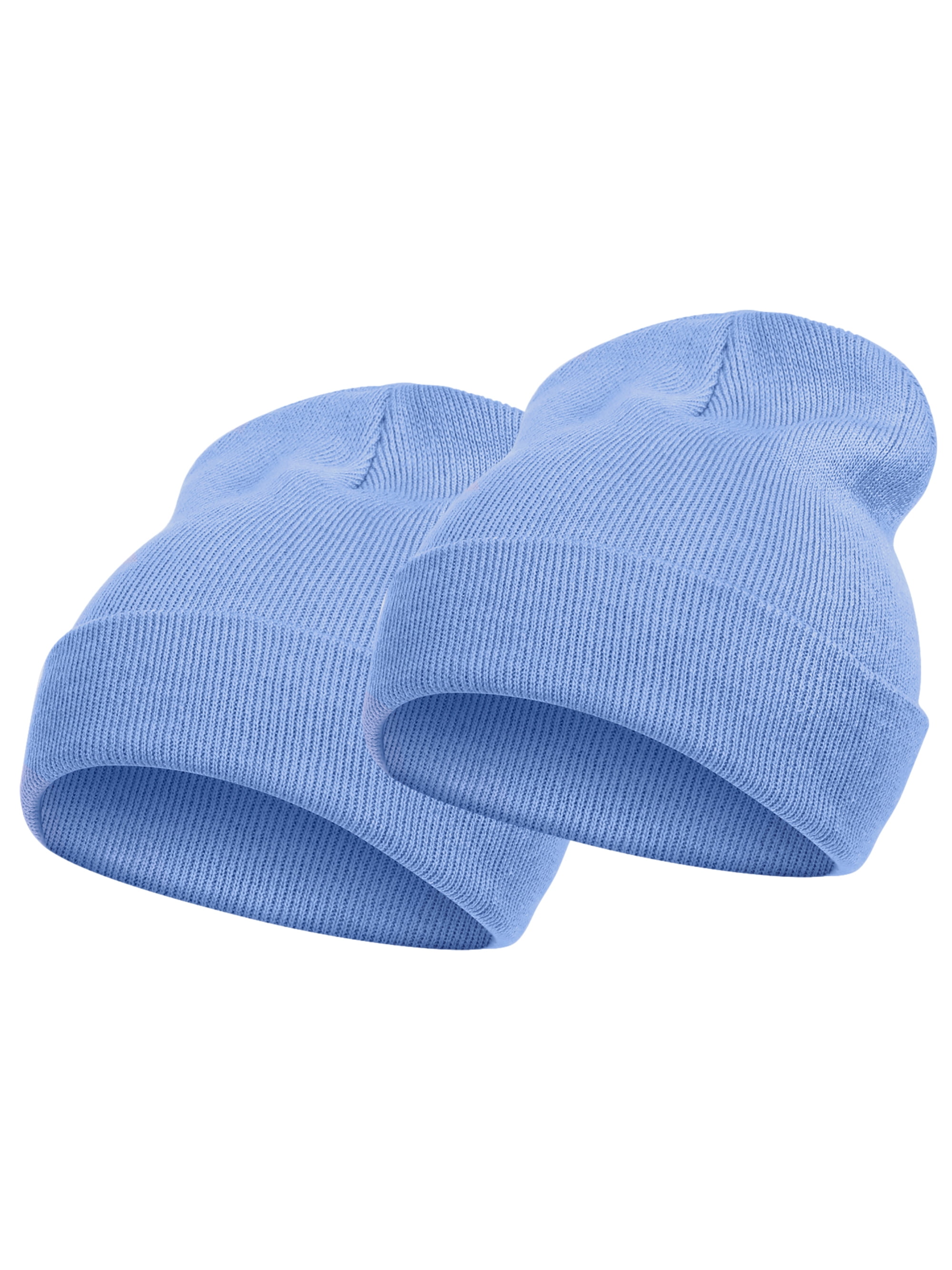 Top Headwear Men's Women's Solid Beanies - 2 Pack Winter Cap Knit ...