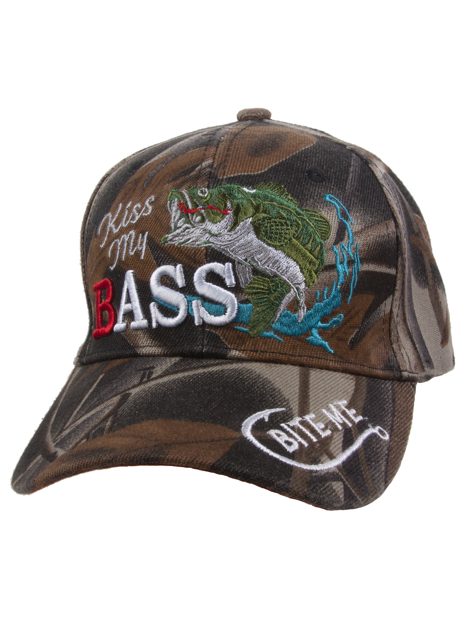 Top Headwear Mens Kiss My Bass Fishing Baseball Hat - Foliage Hunter ...