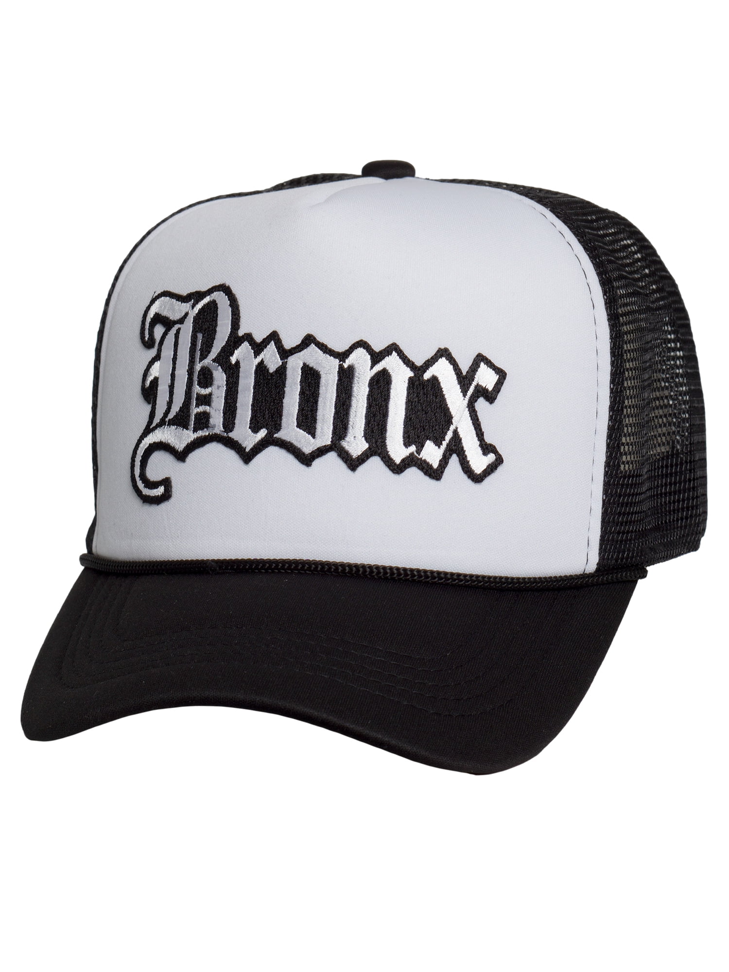 Top Headwear Old English Trucker Hat - City Snapback Cap, Black/White ...