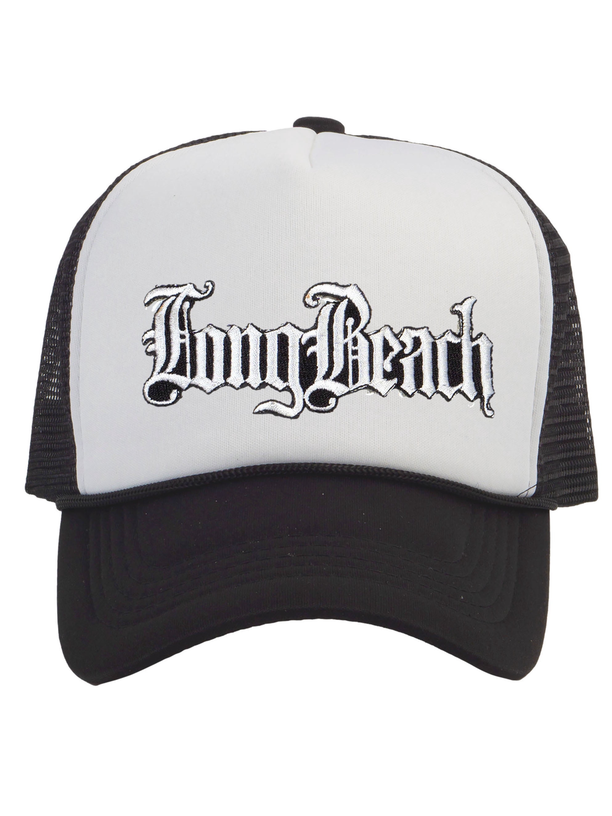 Top Headwear Old English Trucker Hat - City Snapback Cap, Black/White ...