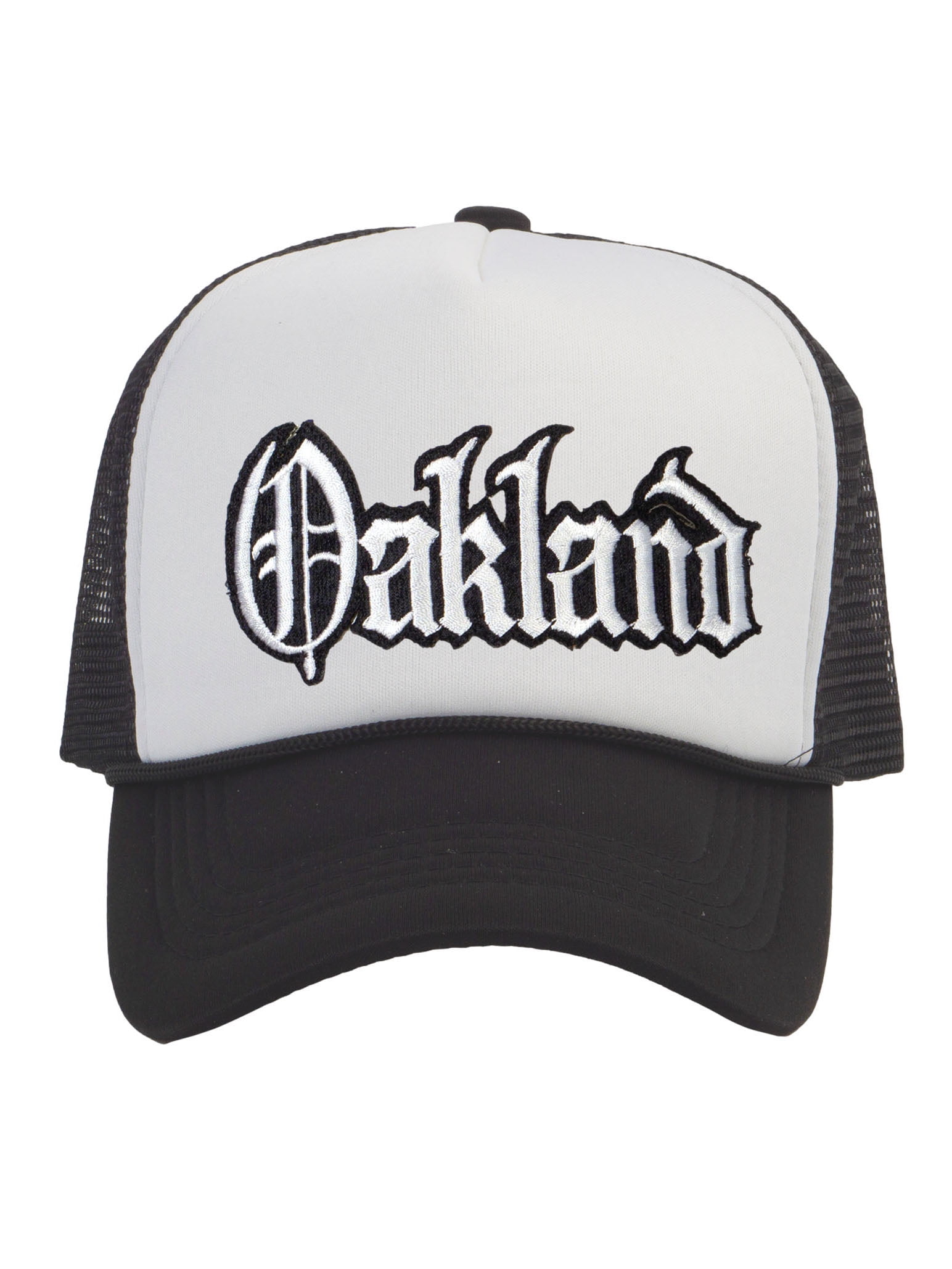 Top Headwear Old English Trucker Hat - City Snapback Cap, Black/White ...