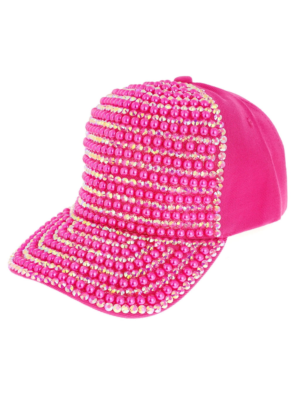 Top Headwear Pearl Rhinestone Bling Baseball Cap - Fuchsia - Walmart.com