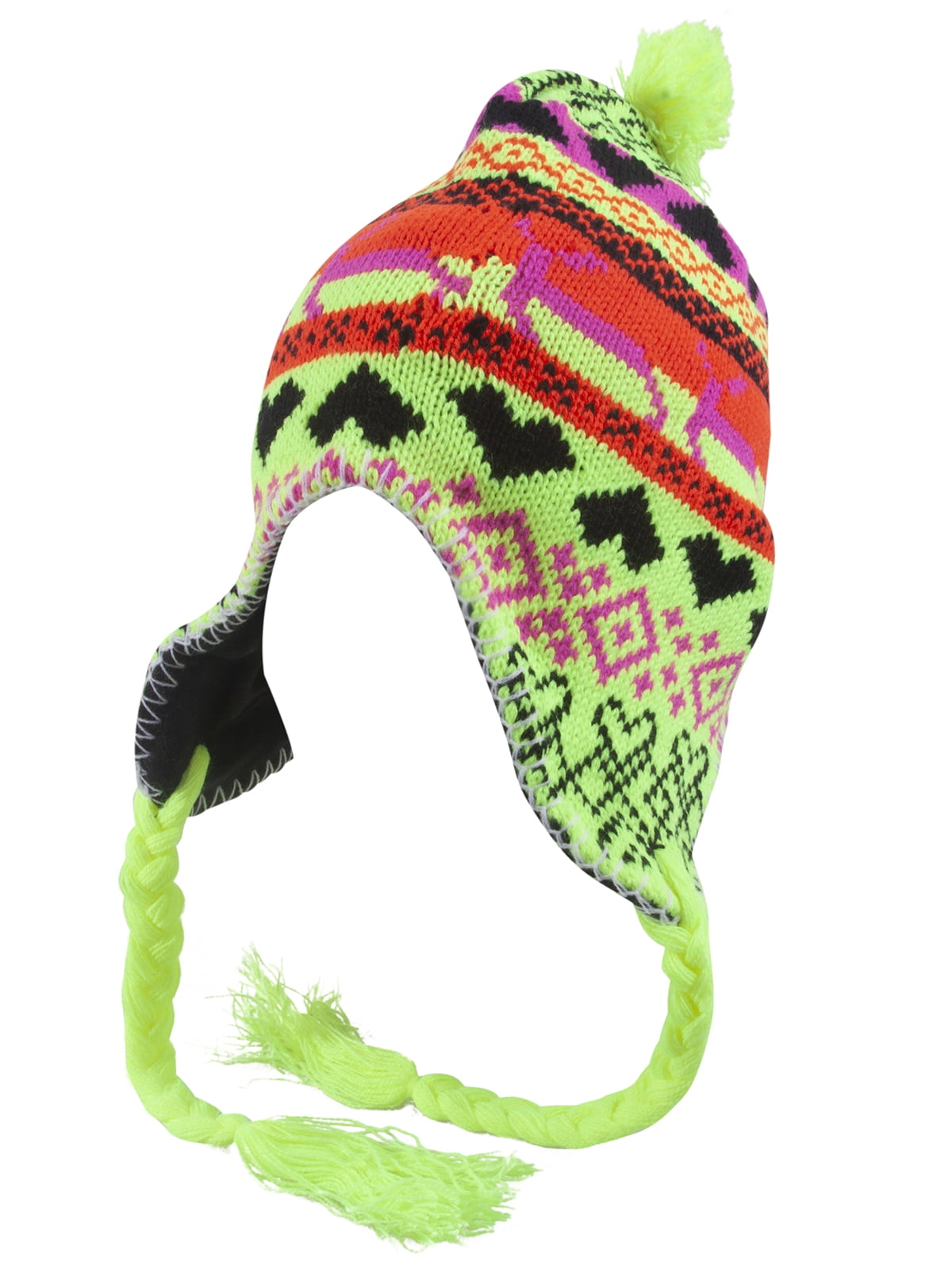 Top Headwear Peruvian Chullo Hat - Llama - Neon Yelllow Green - Walmart.com