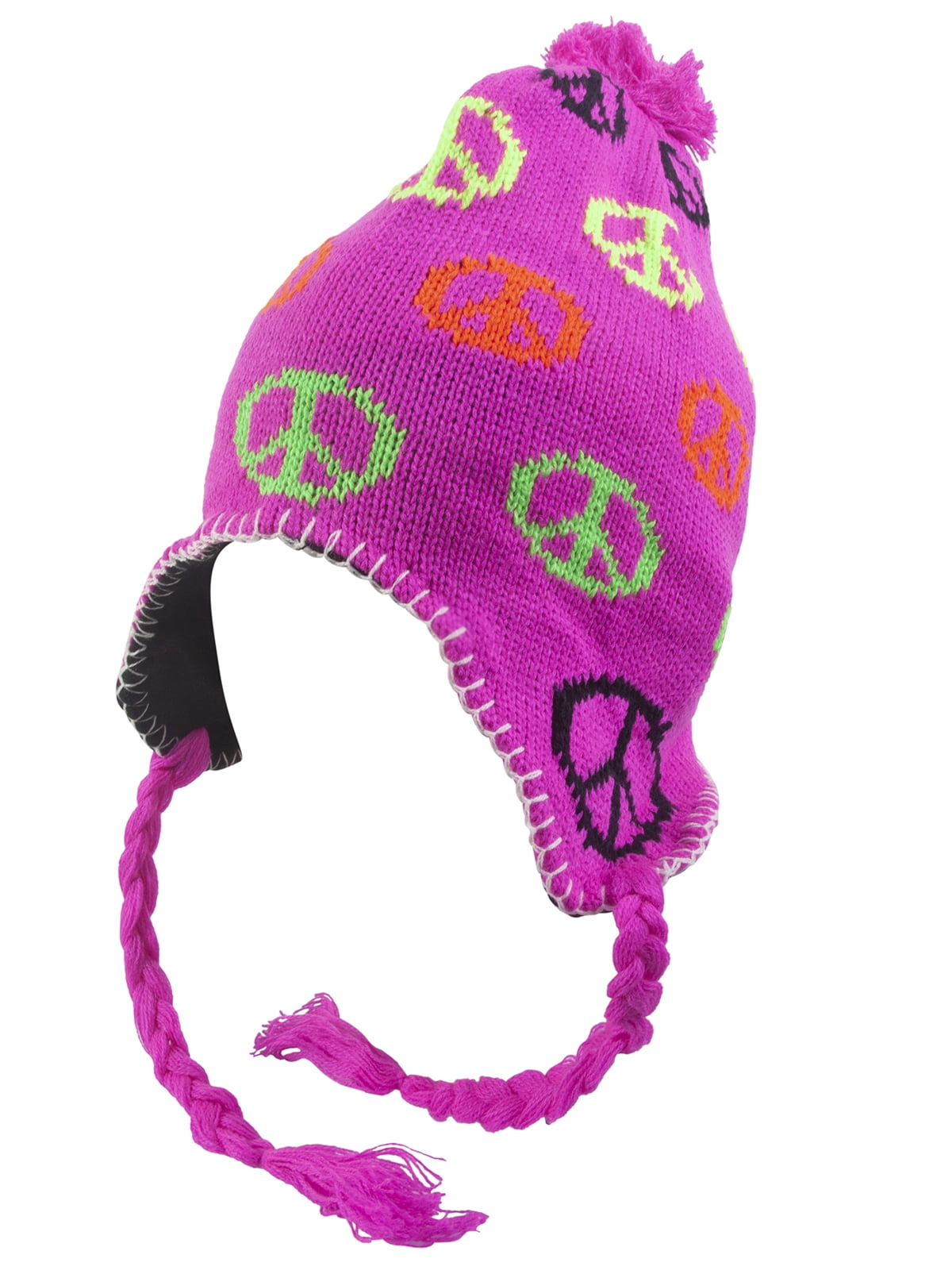 Top Headwear Peruvian Chullo Hat - Peace - Pink - Walmart.com