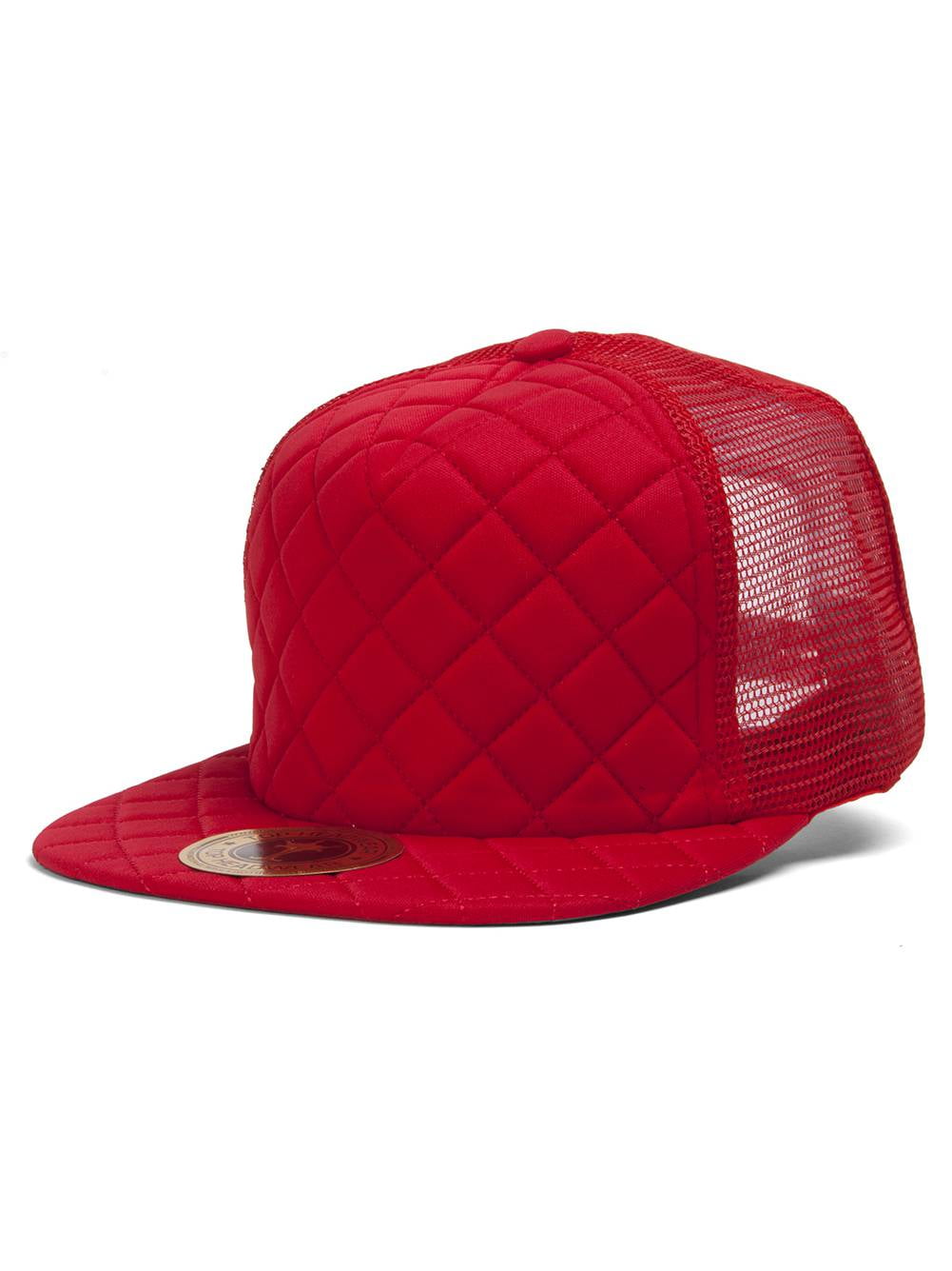 Top Headwear Quilted Adjustable Trucker Hat - Red - Walmart.com