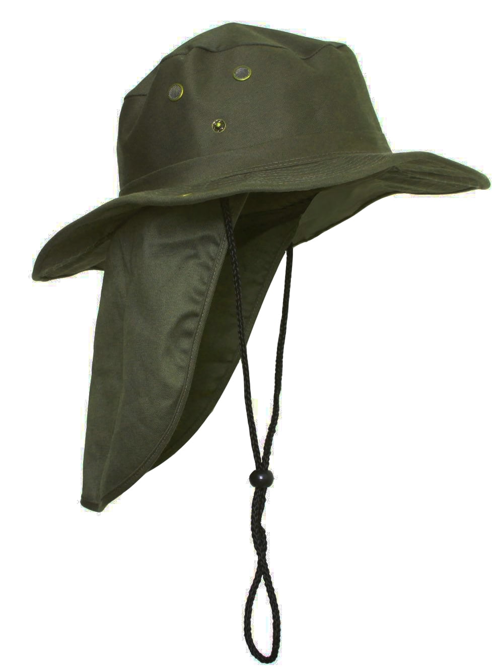 Top Headwear Safari Explorer Bucket Hat With Flap Neck Cover - Olive ...