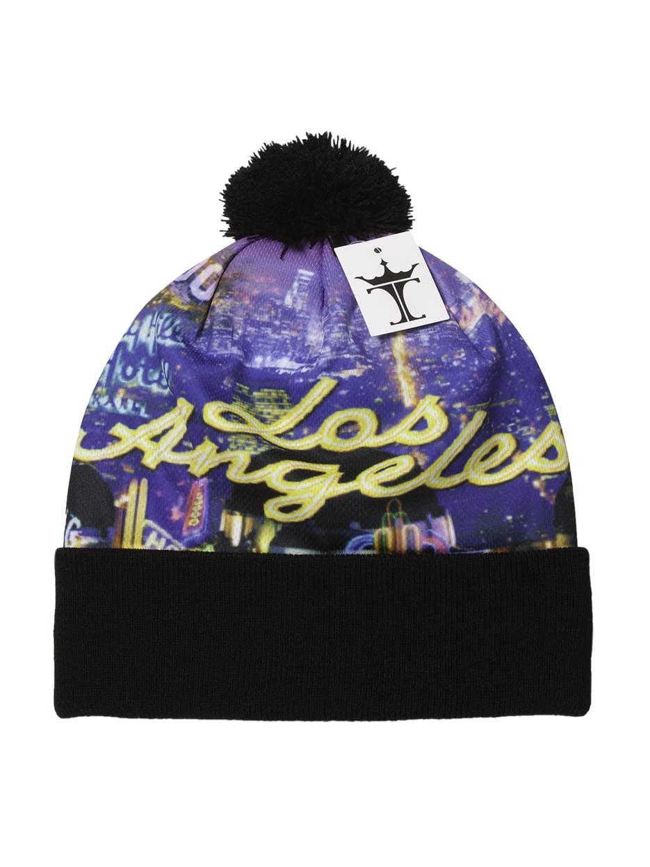 Top Headwear Sublimation Cuffed Beanie - Los Angeles - Short - Black ...