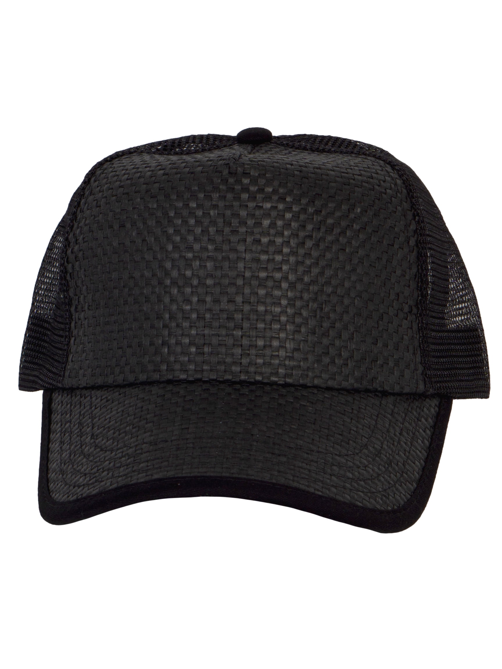 Top Headwear Trucker Straw Hats For Men Two-Tone Snapback Cap, Black ...