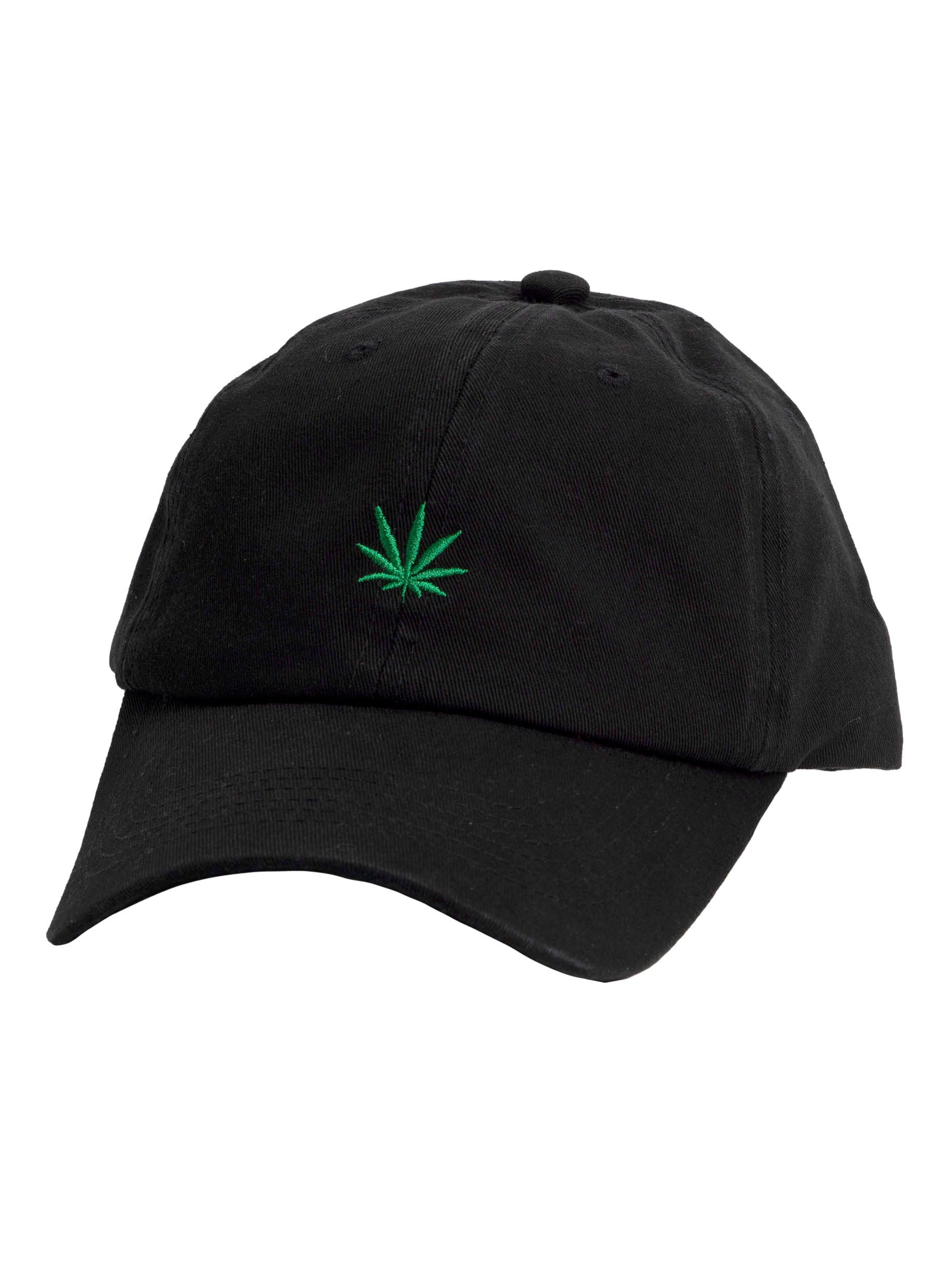 Top Headwear Unstructured Adjustable Dad Hat w/ design, Black Weed ...