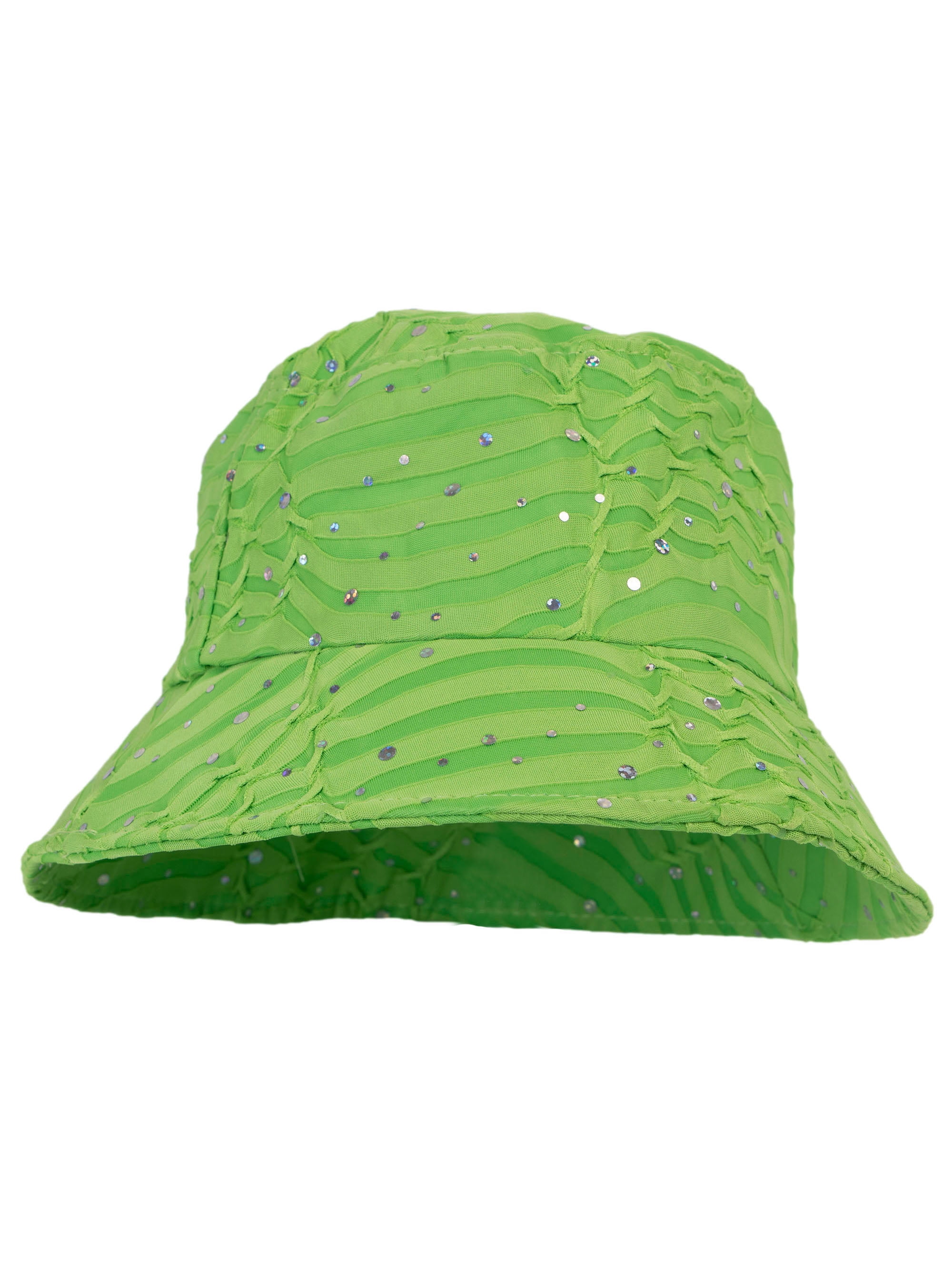 Top Headwear Womens Glitter Bucket Hat Fashion Bling Sequin Hat Lime