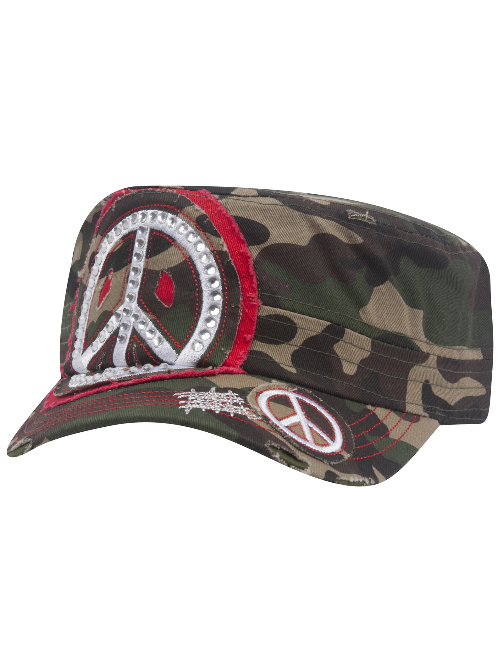 Top Headwear Womens Print Adjustable Cadet Cap - Camo - Studded Peace ...