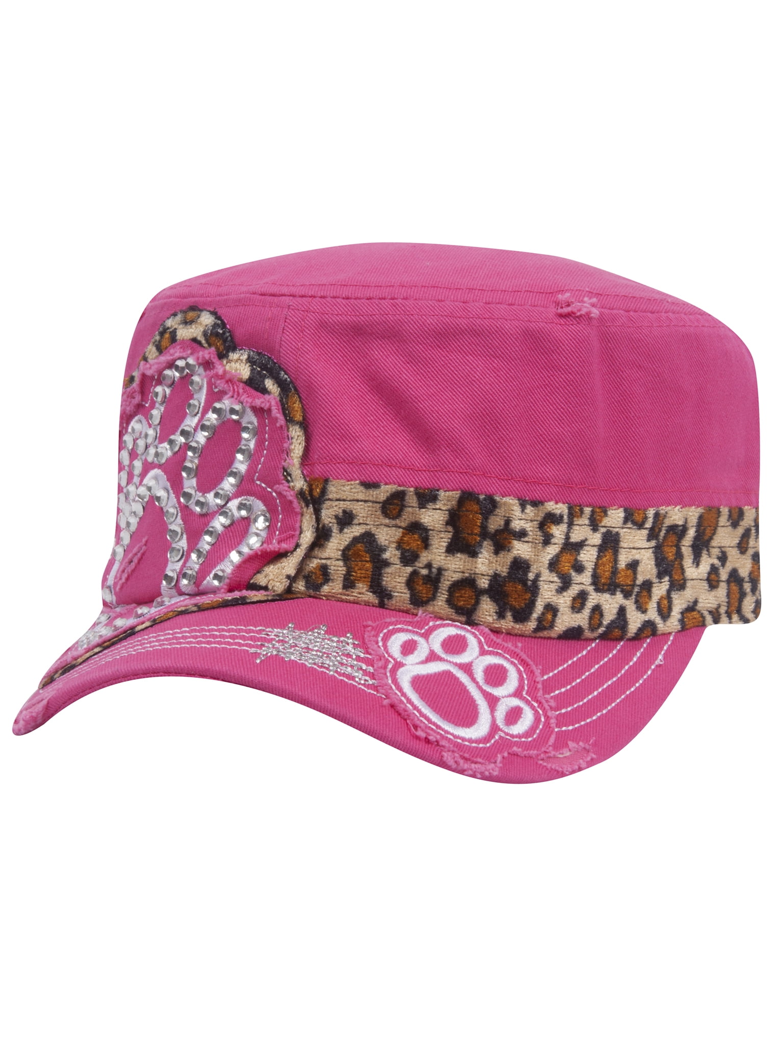 Top Headwear Womens Print Adjustable Cadet Cap - Pink - Studded Paw ...