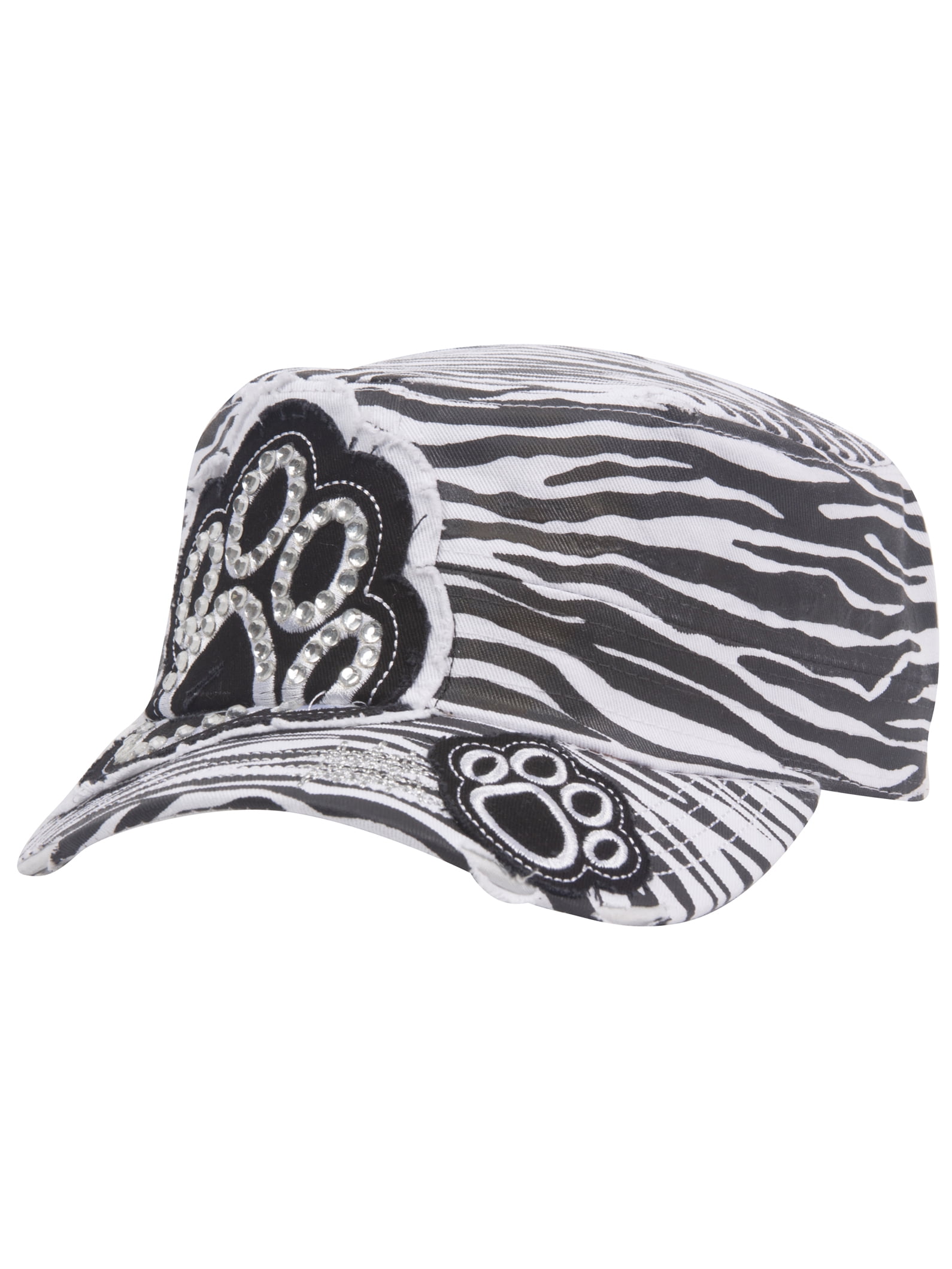 Top Headwear Womens Print Adjustable Cadet Cap - Zebra - Studded Paw ...