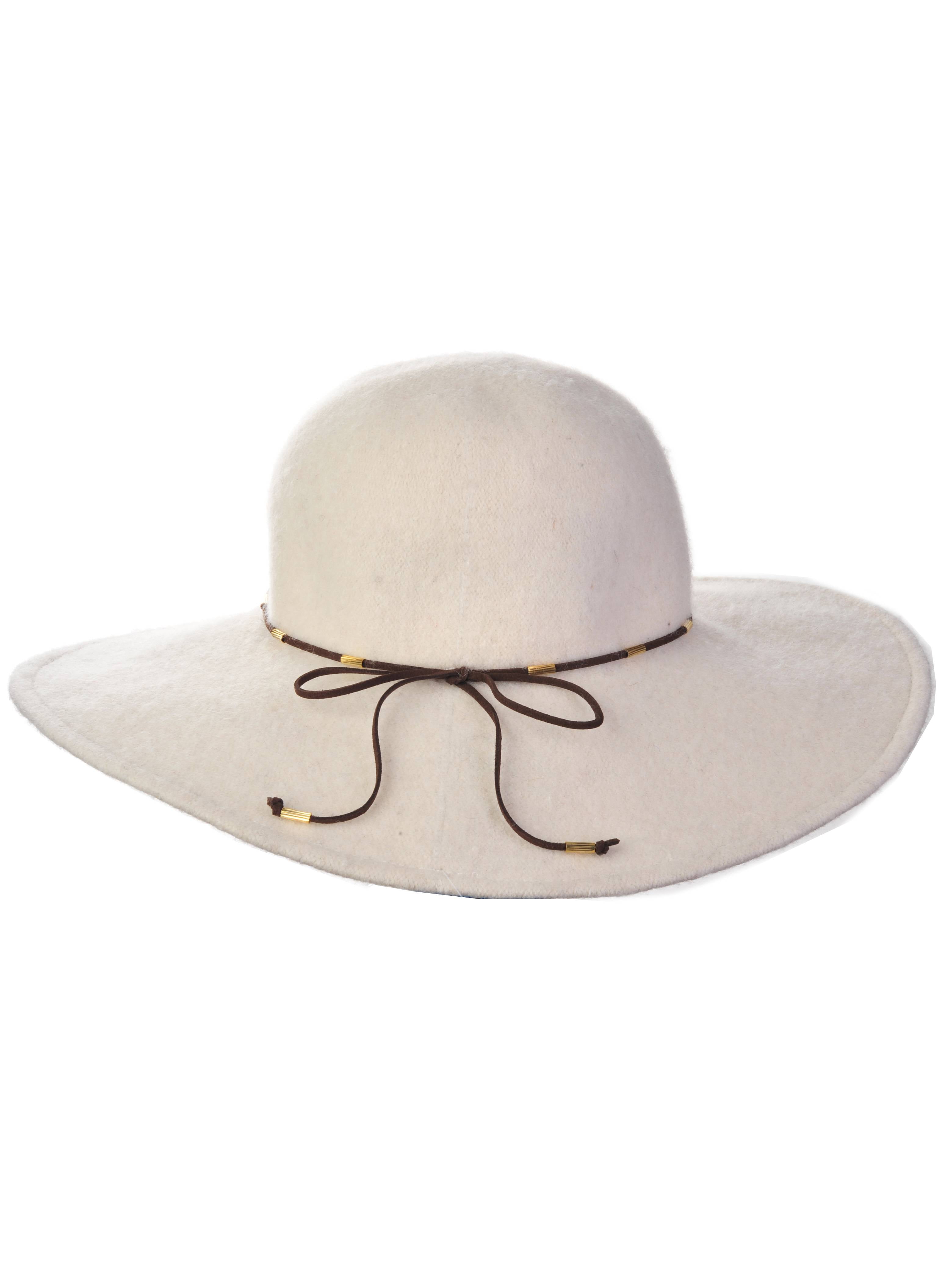 Top Headwear Wool Floppy Sun Hat w/ String Band - Ivory - Walmart.com