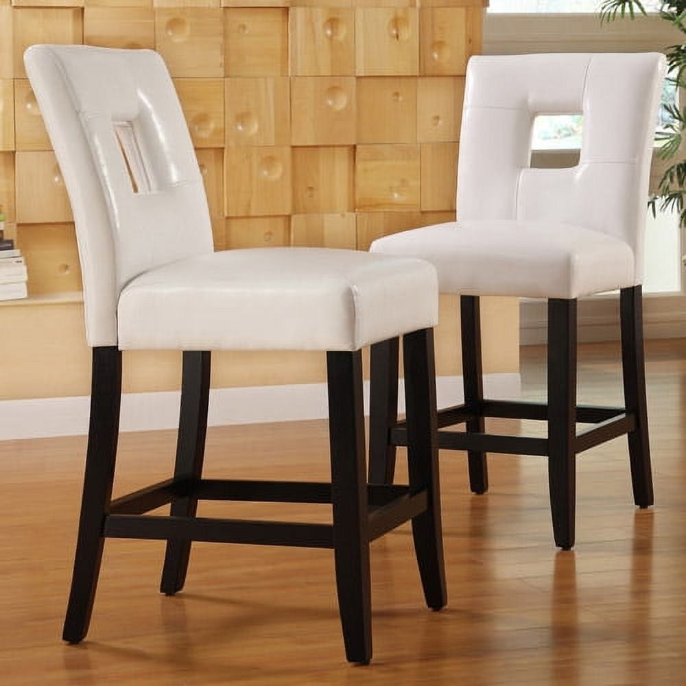 Weston Home Landen Faux Leather Keyhole Counter Height Stool, Set of 2 ...
