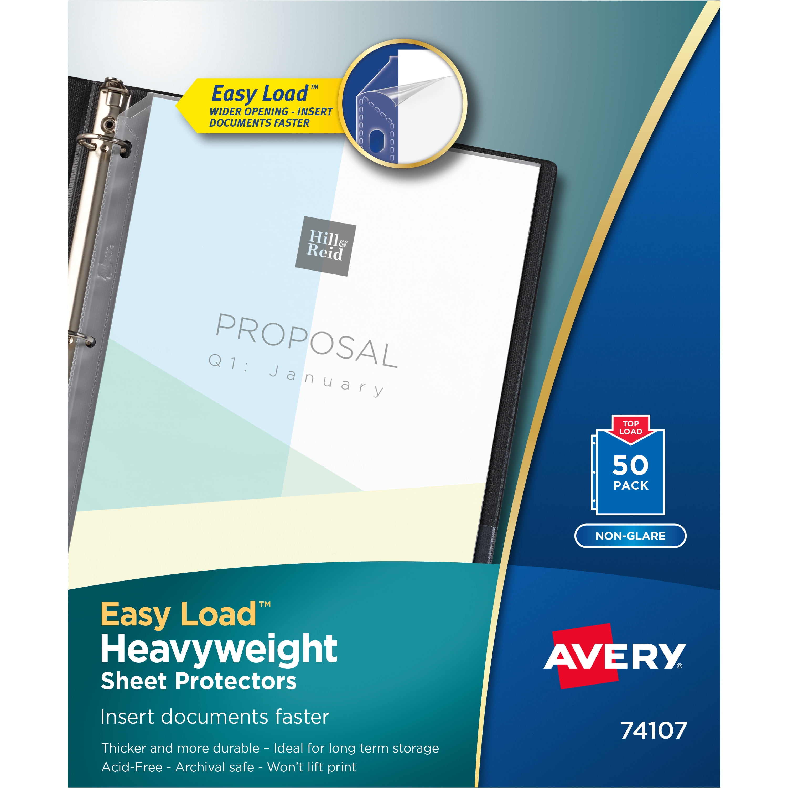 Top-Load Poly Sheet Protectors, Heavy Gauge, Letter, Nonglare, 50/box ...