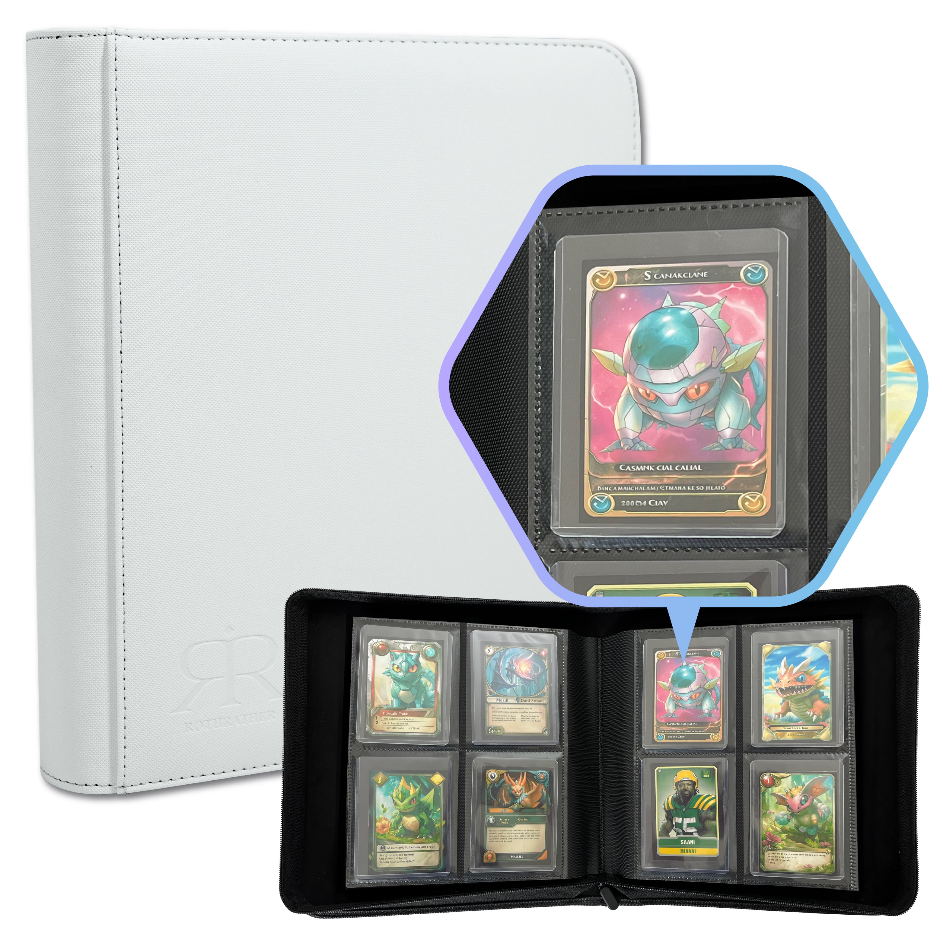 Top Loader Card Binder | Holds 160 Toploaders | ROTHRATHER 4 Pocket Top ...