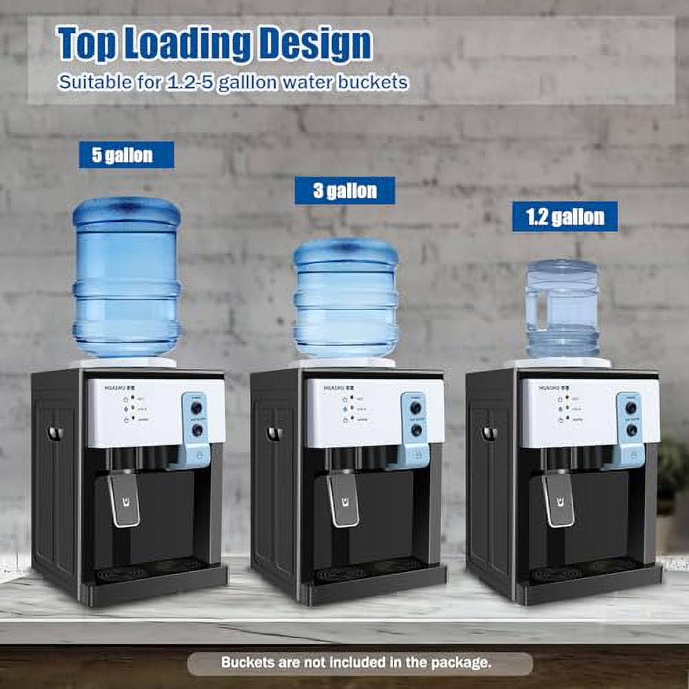Top Loading Countertop Water Dispenser, 3 Temperature Settings, 1 to 5 ...