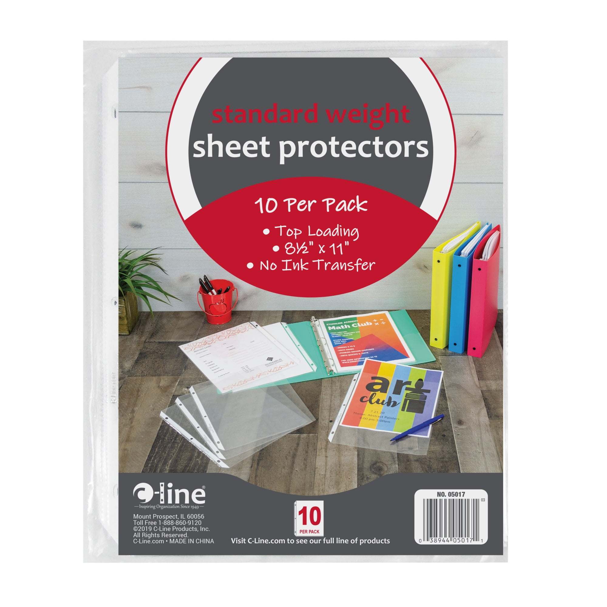 Top Loading Sheet Protectors, Clear, Standard Weight Polypropylene, 11 ...