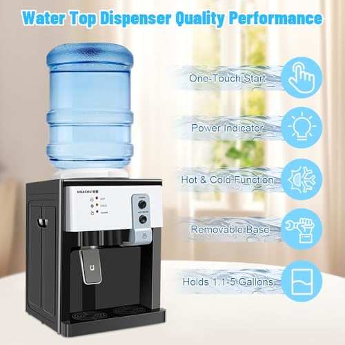 Top Loading Water Cooler Dispenser, Desktop Electric Hot and Cold ...