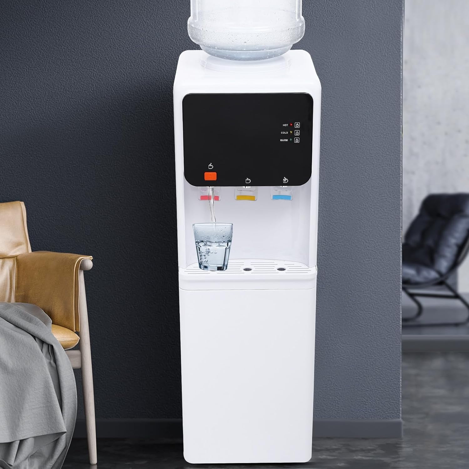 Top Loading Water Dispenser, 500W Standing Hot& Cold Water Dispenser ...