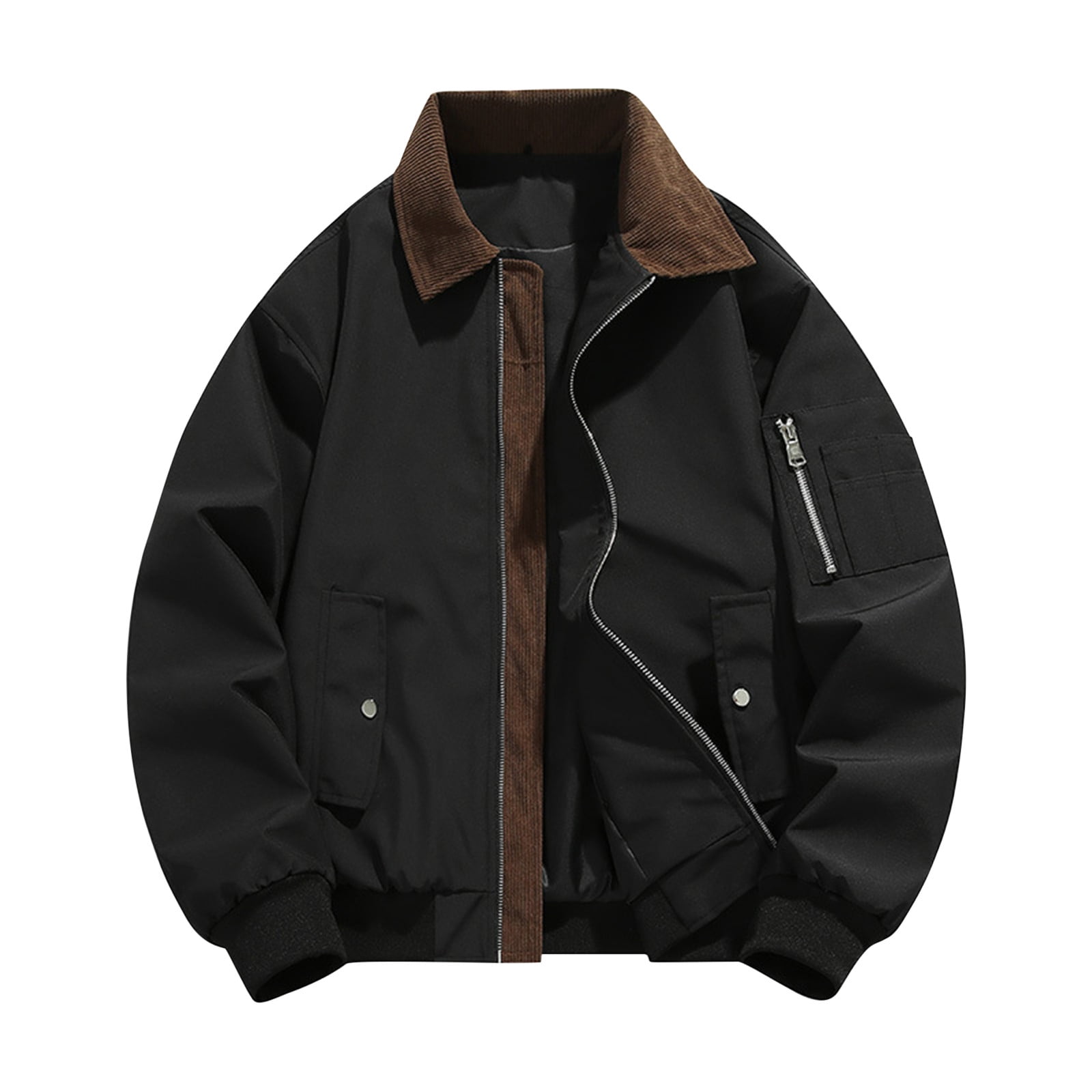 Top Men Long Sleeve Open Front Jackets Oversized Full Zip Coats Trendy ...