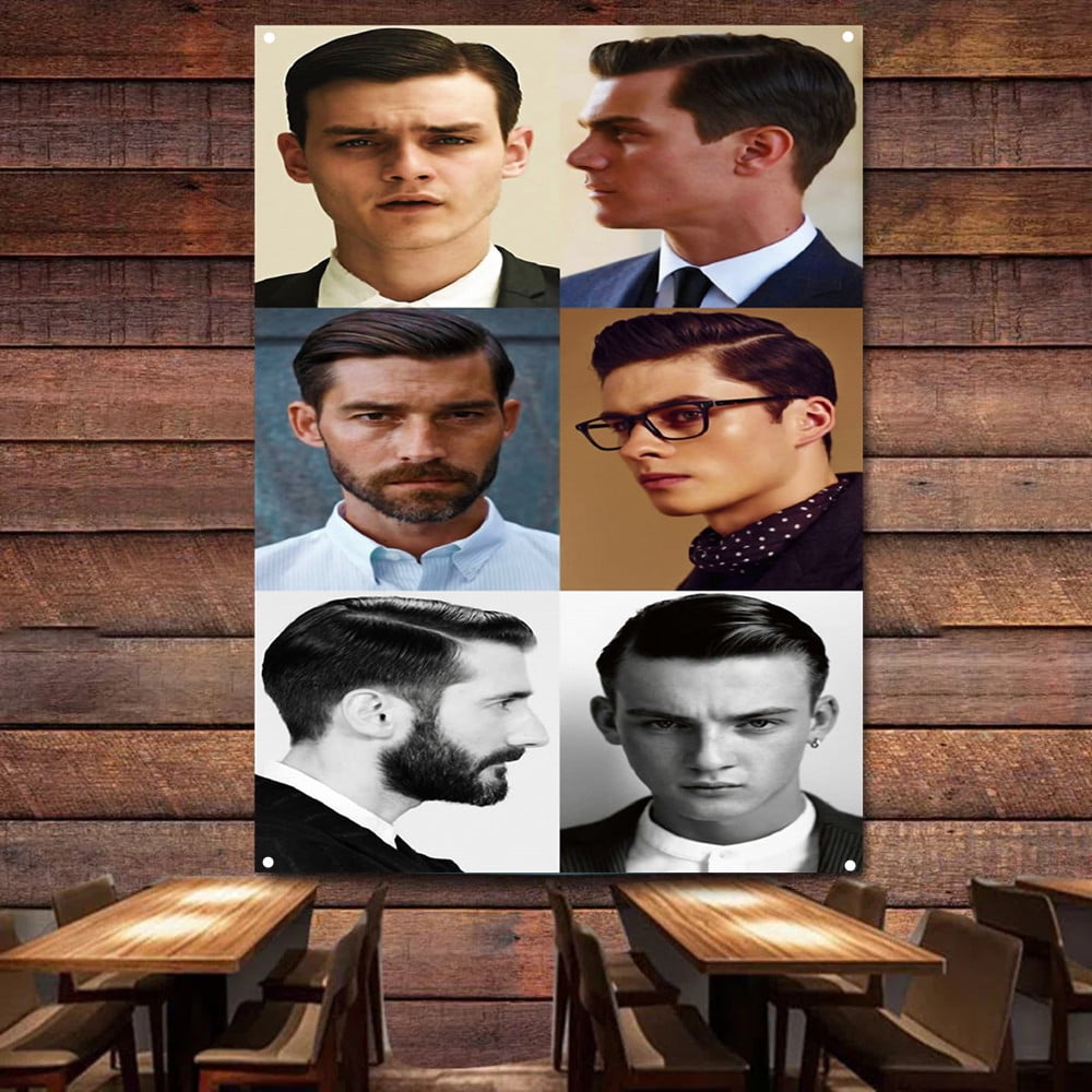Top Mens Hairstyles Poster Wall Hanging Flag 38" x 57" Barber Shop ...