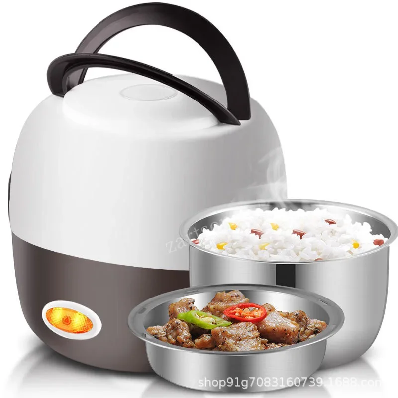 Top Mini Electric Rice Cooker: Stainless Steel 2 Layers Portable Food ...