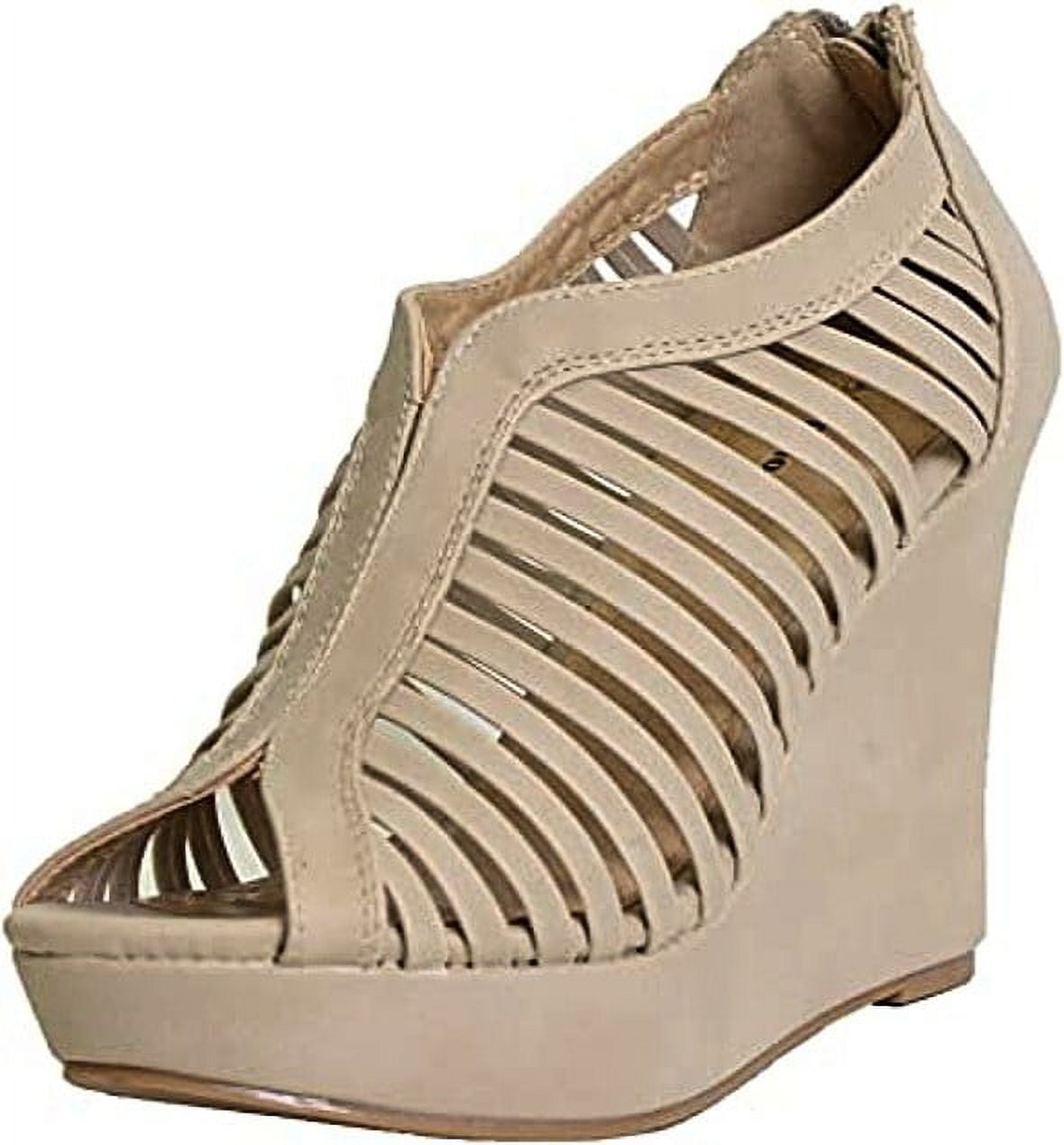 Top Moda Denver-1 Women's Gladiator Wedge Heel Sandals, Bird Cage ...