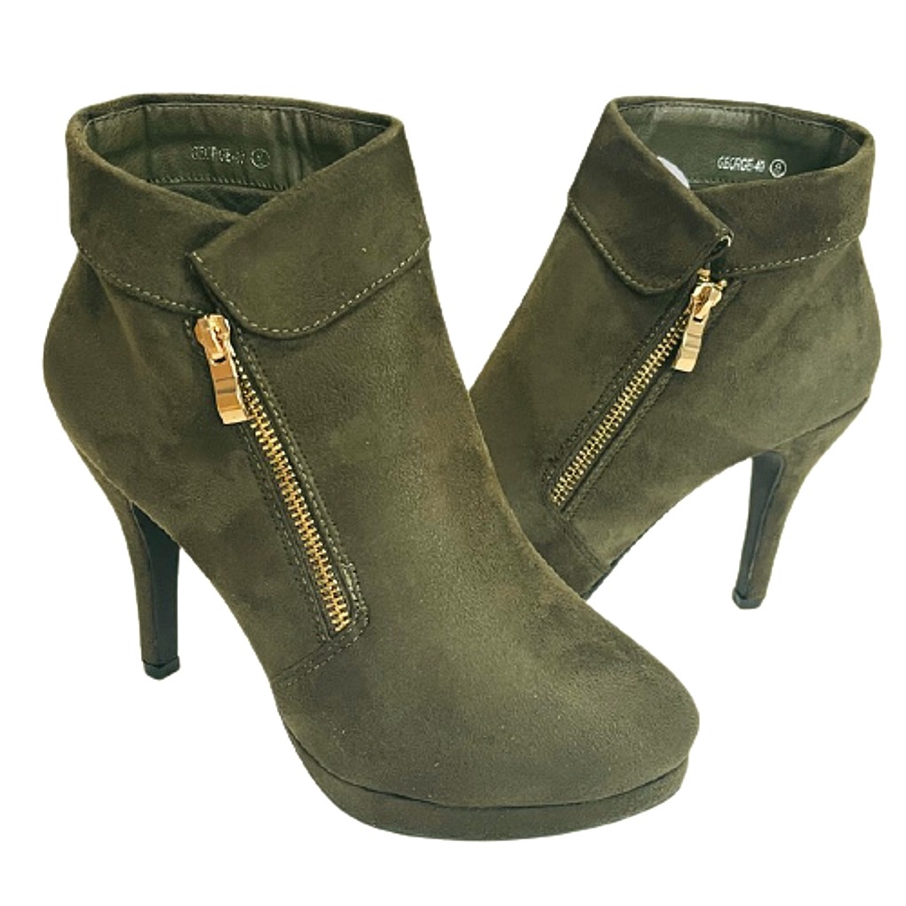 Top Moda George-40 Women's Folded Ankle Wrap Boots Olive 10 - Walmart.com