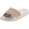 Top Moda Valerie-1 Women's Metallic Chain Link Flat Slide Sandal Flip ...