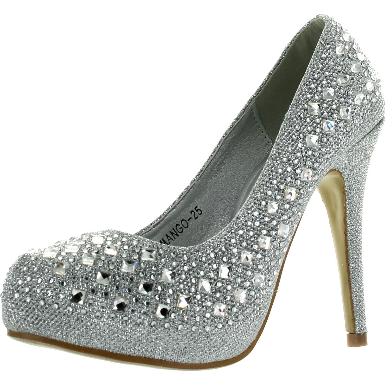 Top Moda Womens Mango-25 Rhinestone Studded Sparkling Platform Stiletto ...