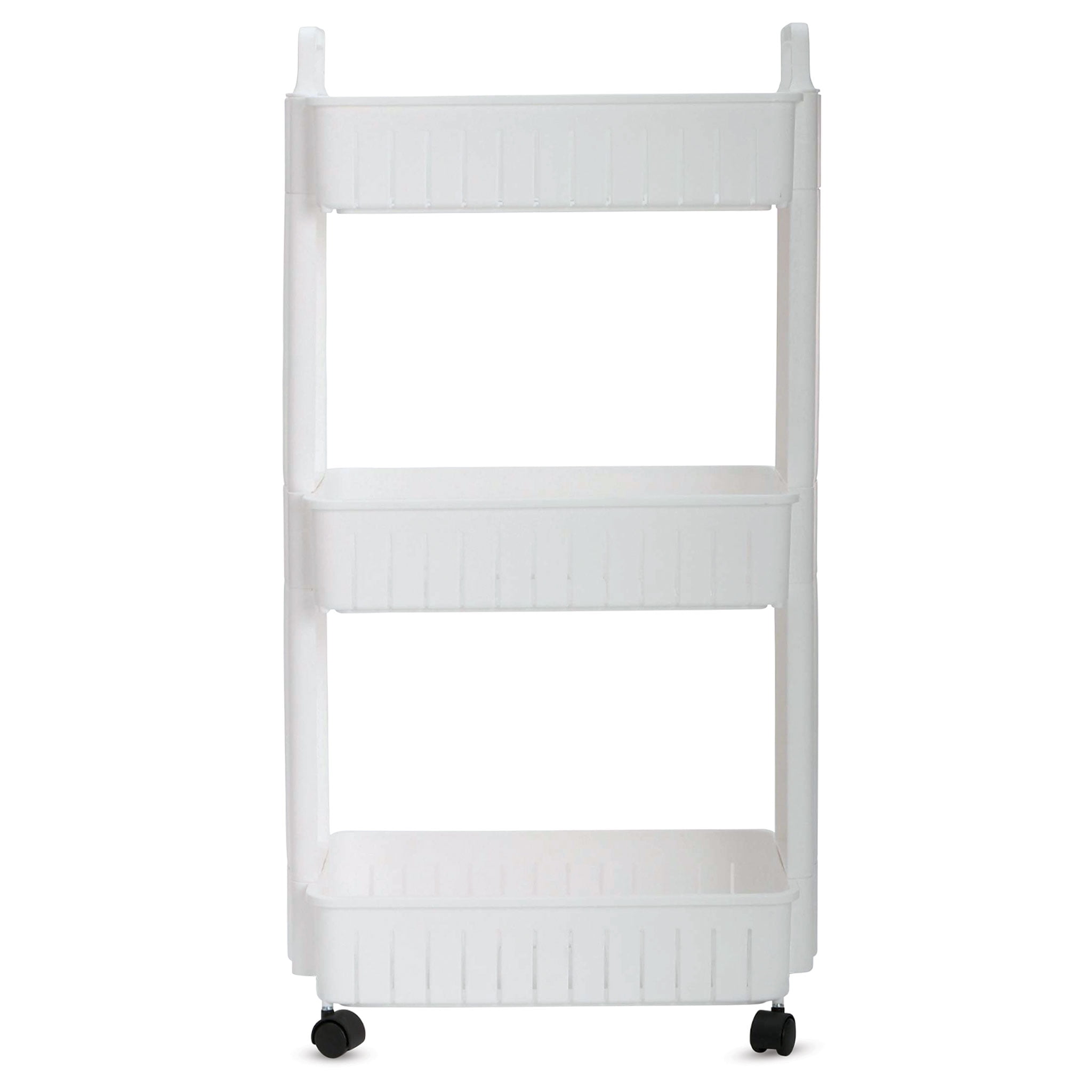 Top Notch 3-Tier Plastic Rolling Cart - White - Walmart.com