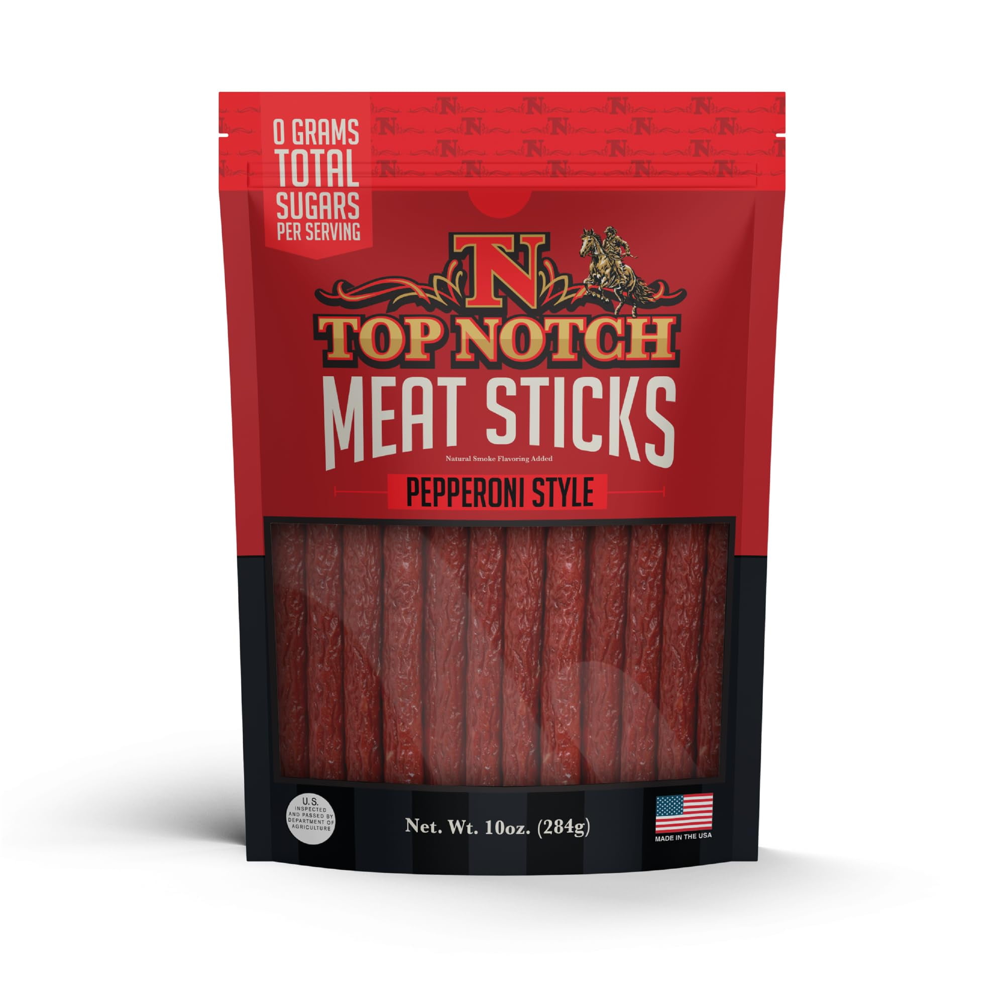 Top Notch Meat Sticks SAF21 - 10 oz Bag of Beef Jerky Sticks - High ...