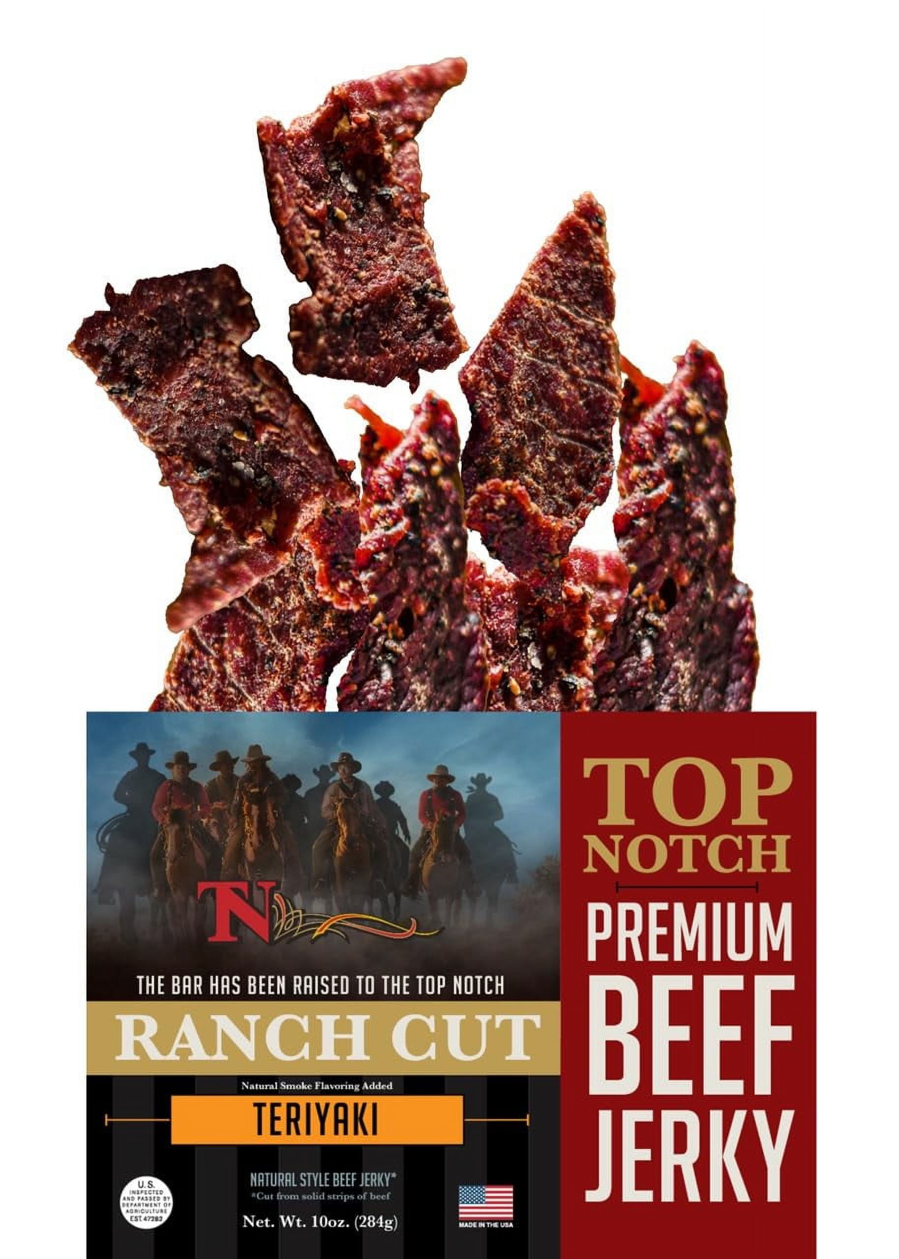 Top Notch Ranch Cut DPF11 Jerky - 10 oz Bag of Beef Jerky - High ...