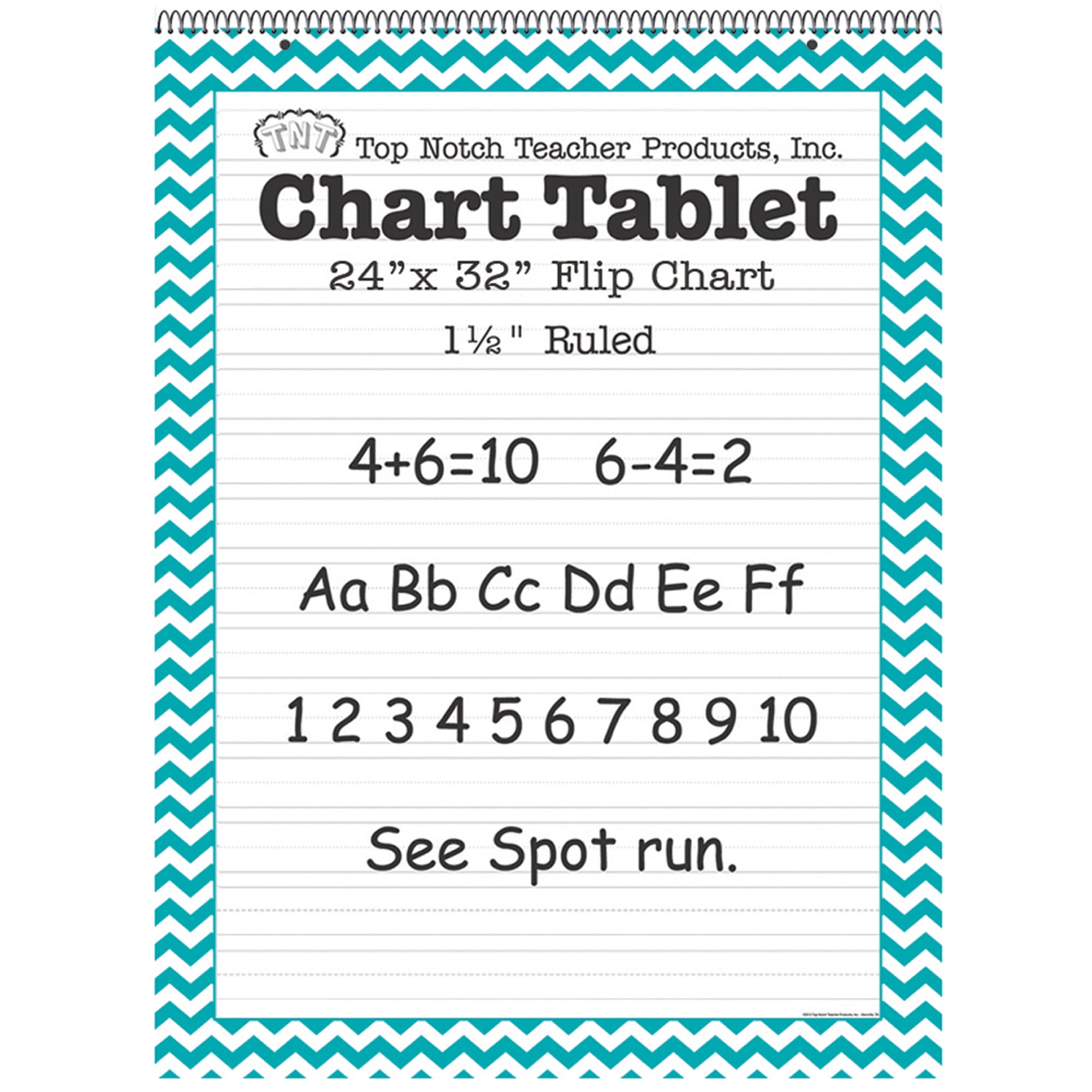 Top Notch Teacher Products Chart Tablet, 24" x 32", Teal Chevron, 1-1/2 ...