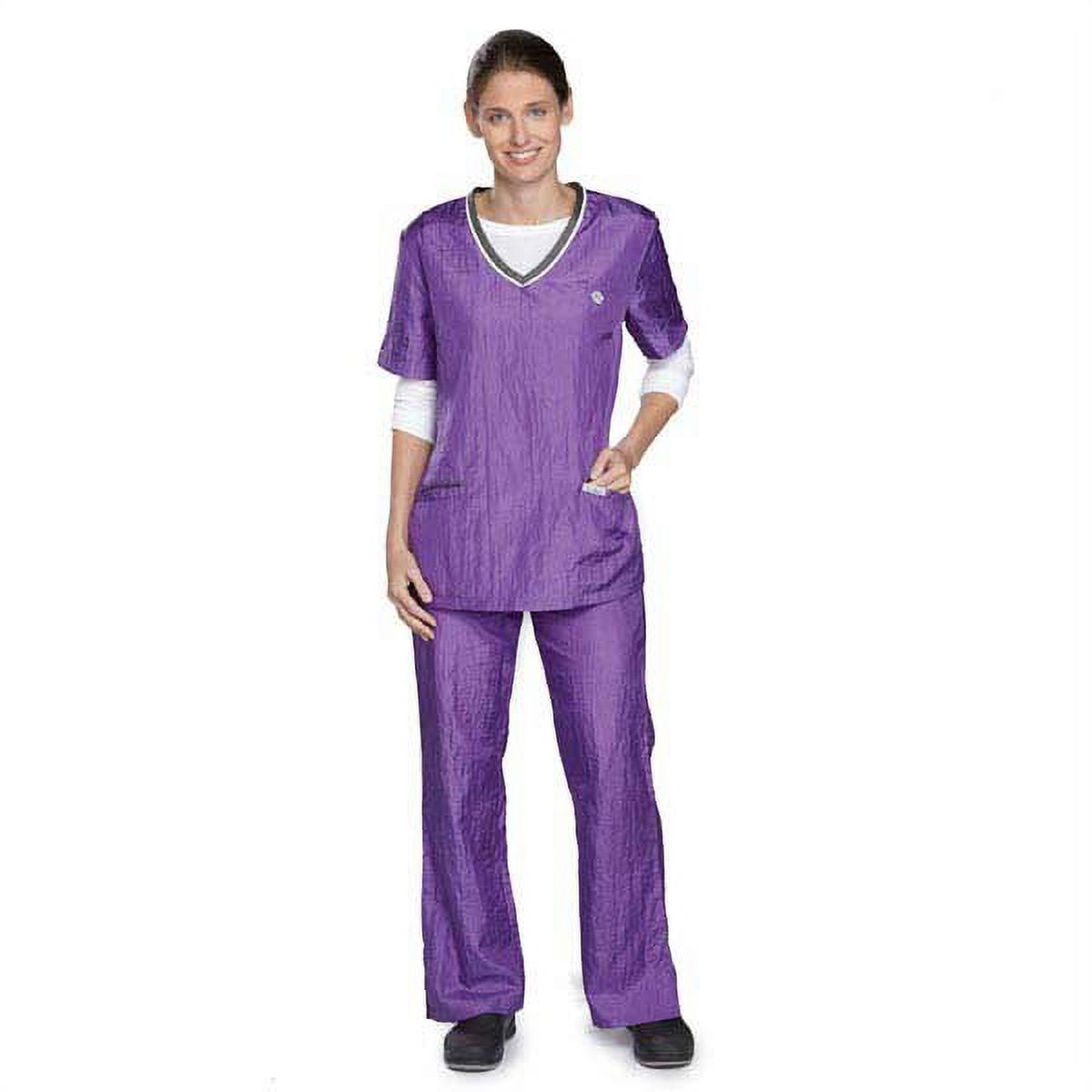 Top Performance Contrim Vneck Groom Top M Blu/Pur - Walmart.com