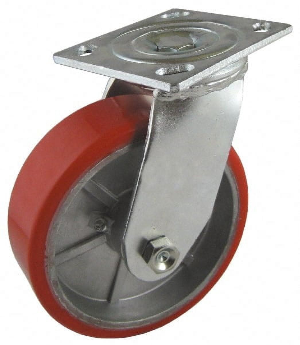 Top-Plate-Mount Swivel Caster with Polyurethane Wheel, Roller Bearing ...