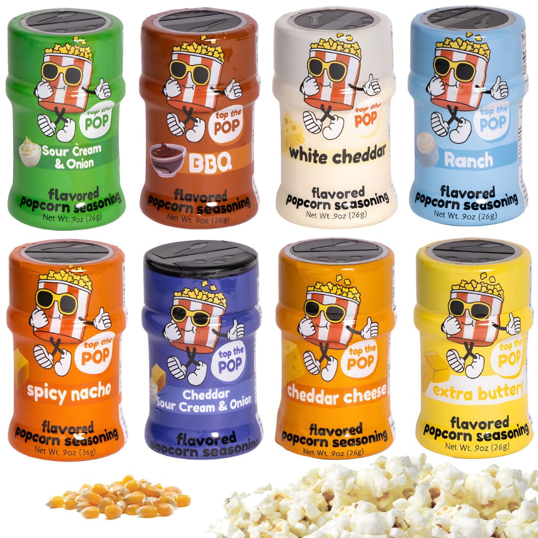 Top the Pop Popcorn CCF19 Seasoning Variety Pack - 8-Pack Popcorn ...